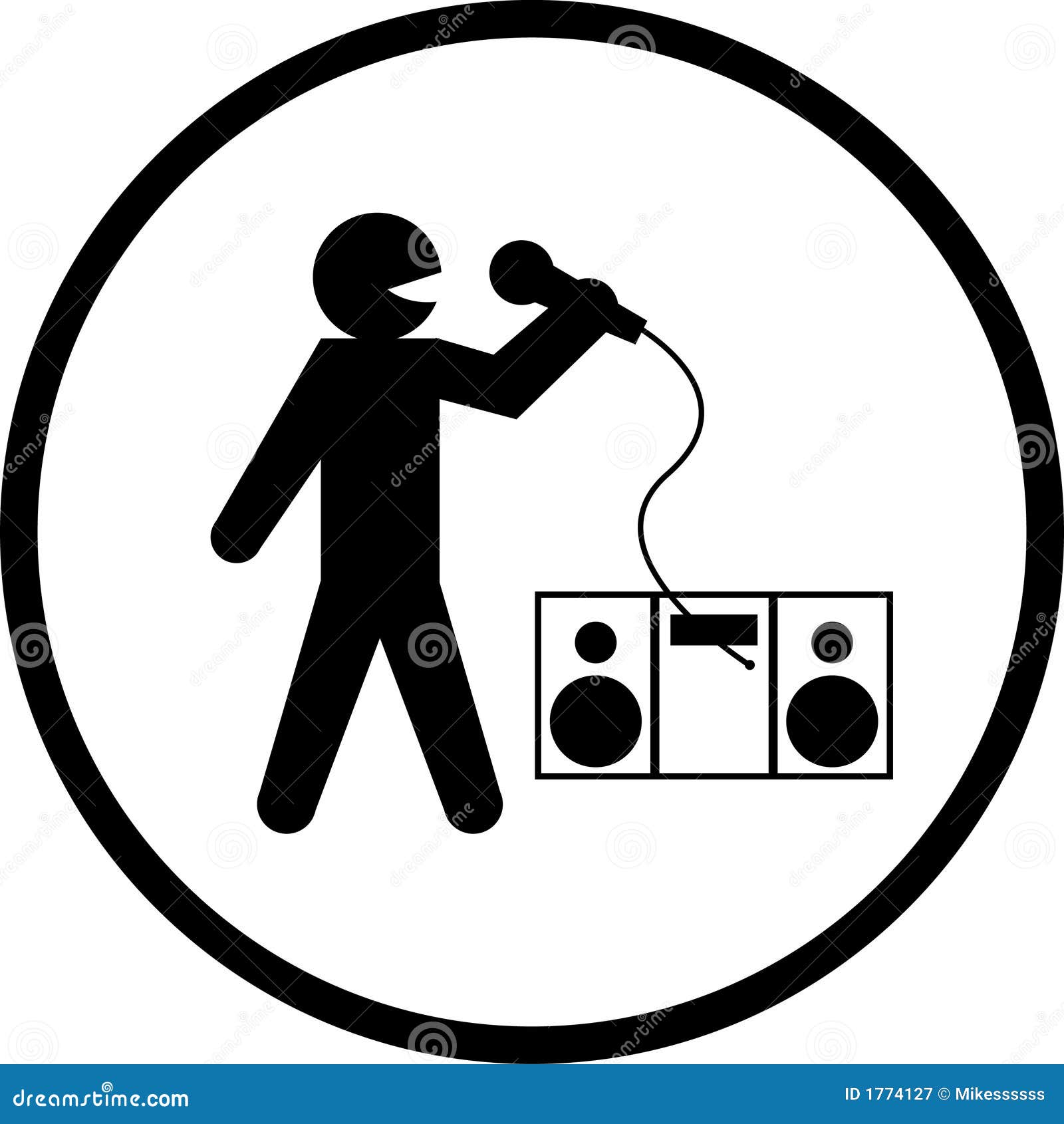 Het Zingende Symbool Van De Karaoke Vector Illustratie - Illustration ...