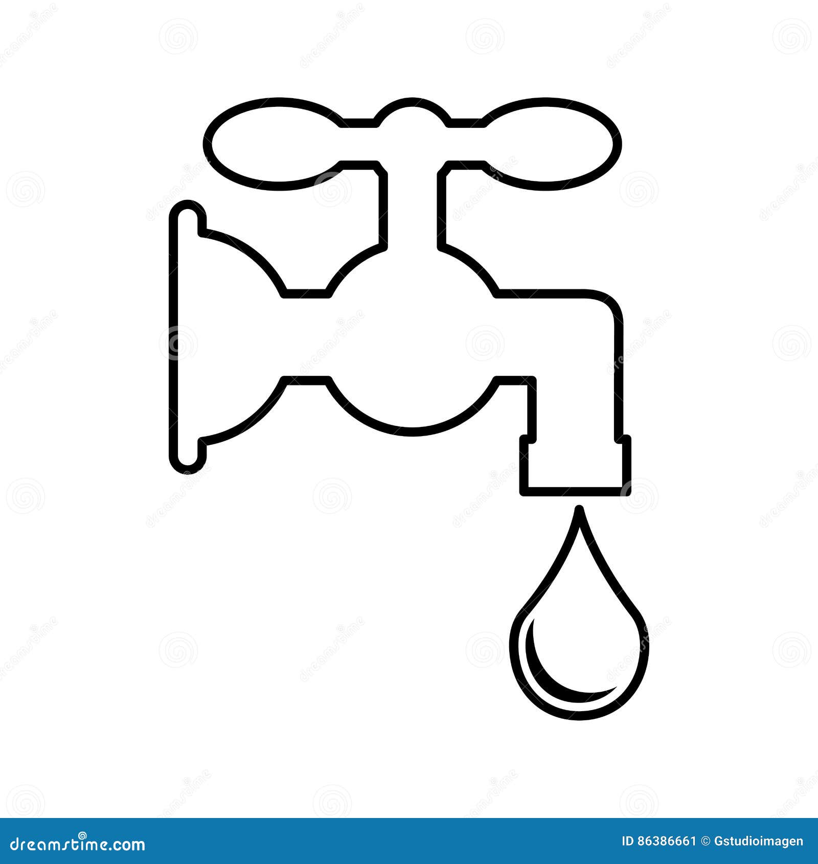 Het Zuivere Pictogram Van De Waterkraan Vector Illustratie ...
