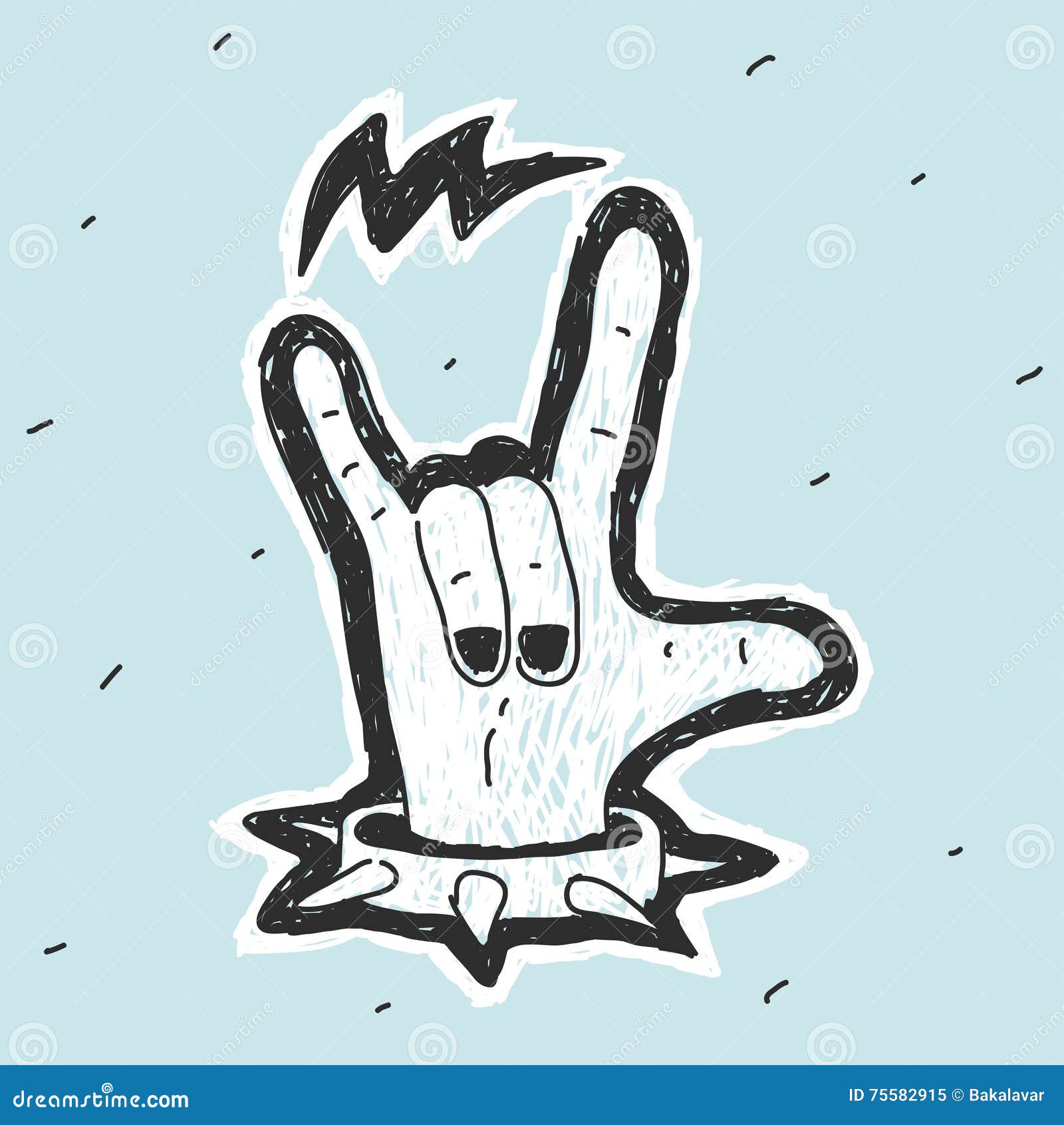 Het Zware Metaal Van Het Handsymbool Vector Illustratie - Illustration ...