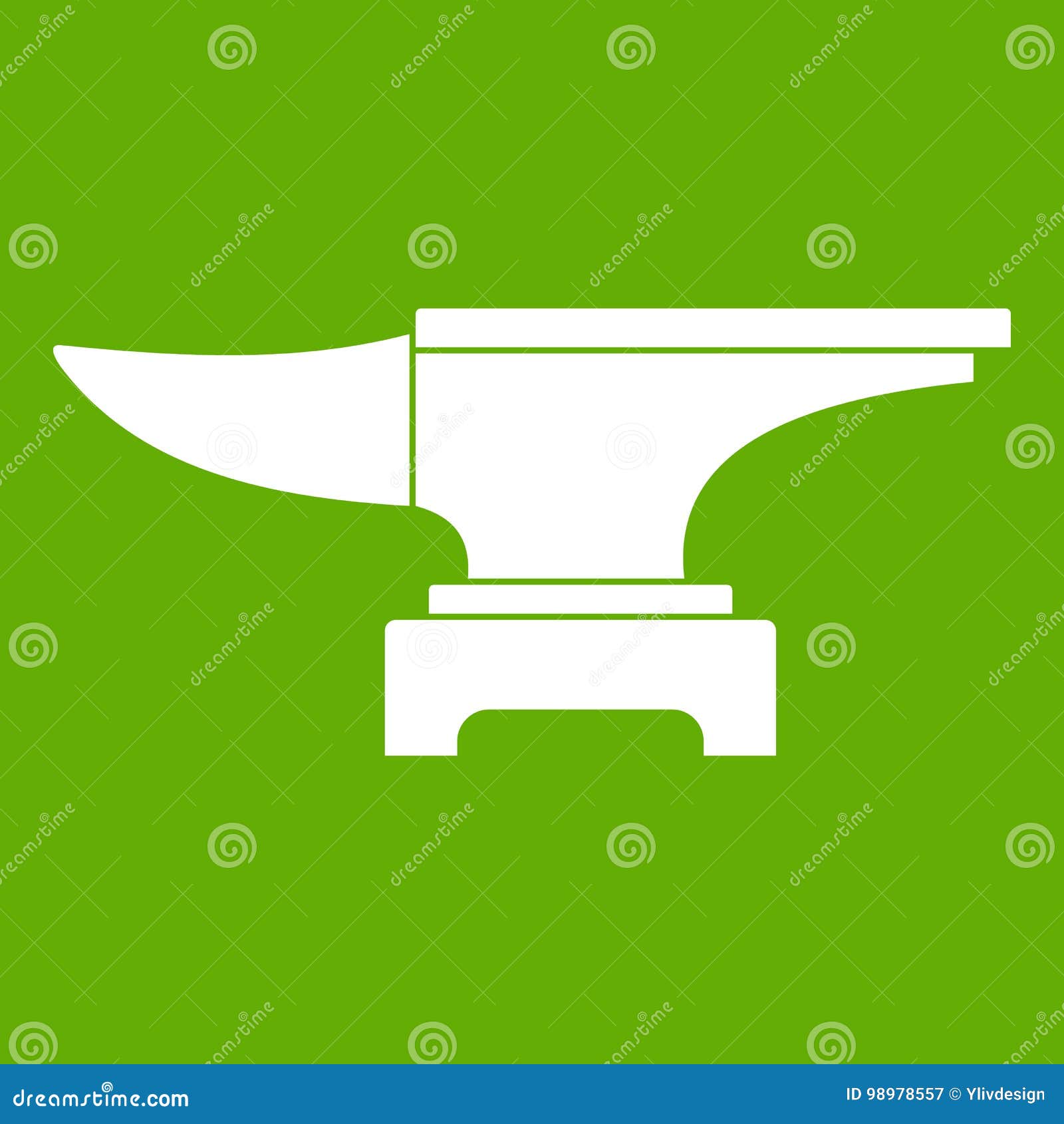 Het Zware Zwarte Groene Pictogram Van Het Metaalaambeeld Vector ...