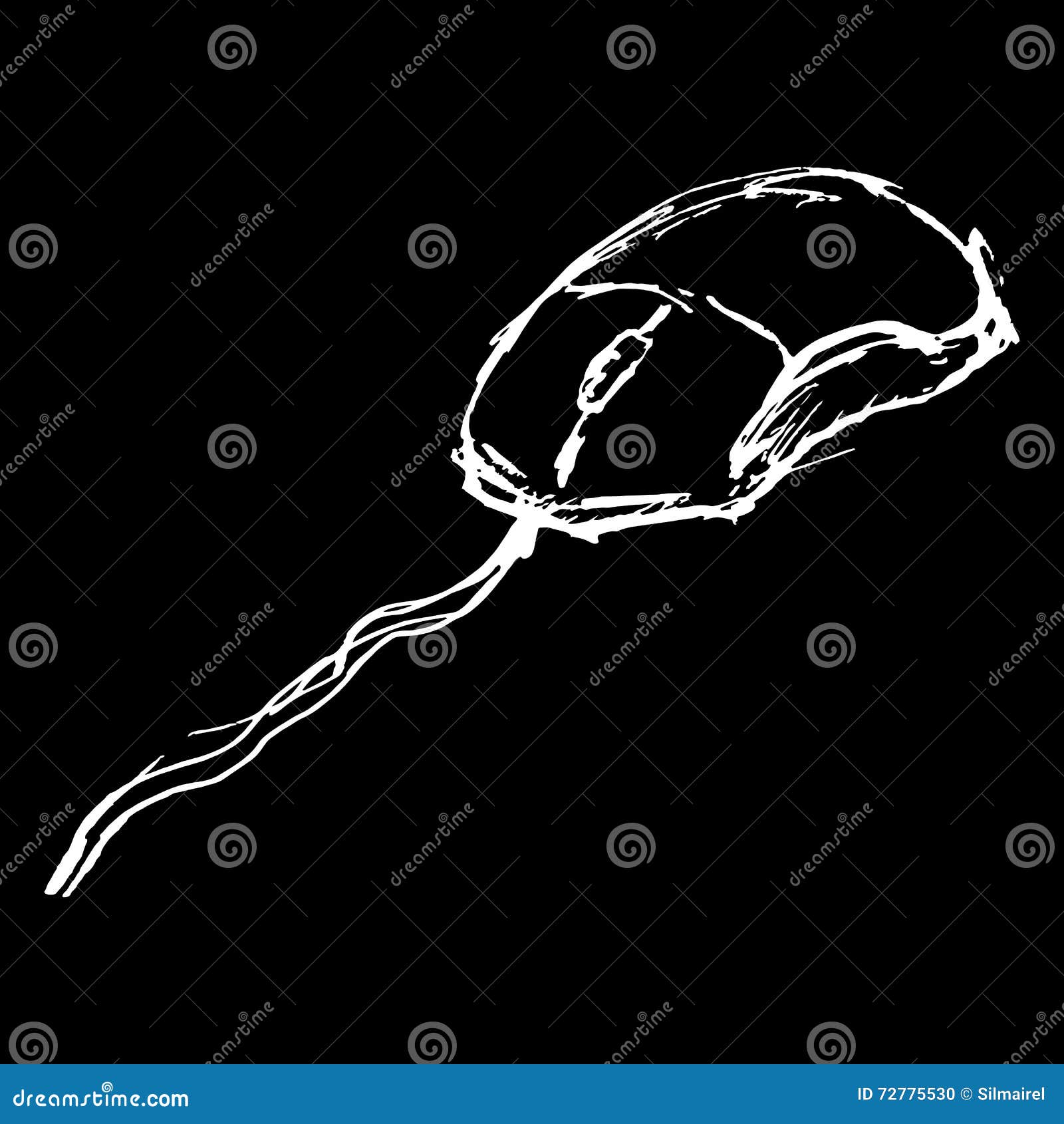 Het Zwart-wit Art. Van De Computermuis Geschetste Lijn Vector ...