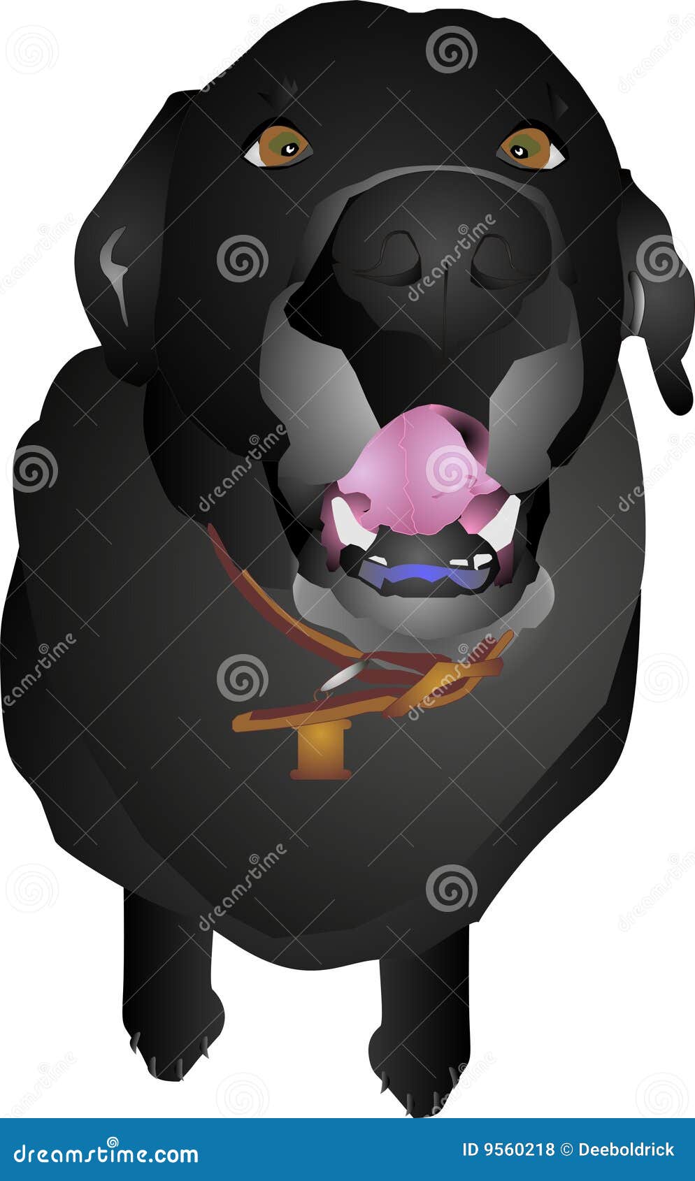 Het Zwarte Luid Zingen Van Labrador Uit? Vector Illustratie ...