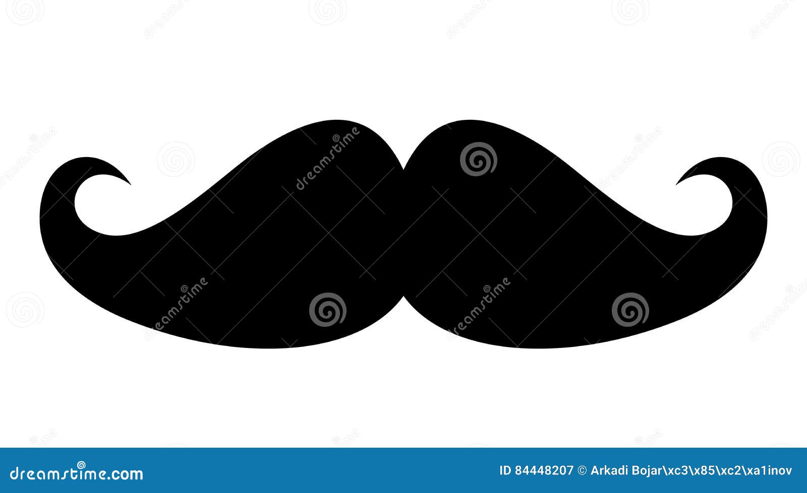 Het Zwarte Pictogram Van De Snor Vectorvorm Vector Illustratie ...