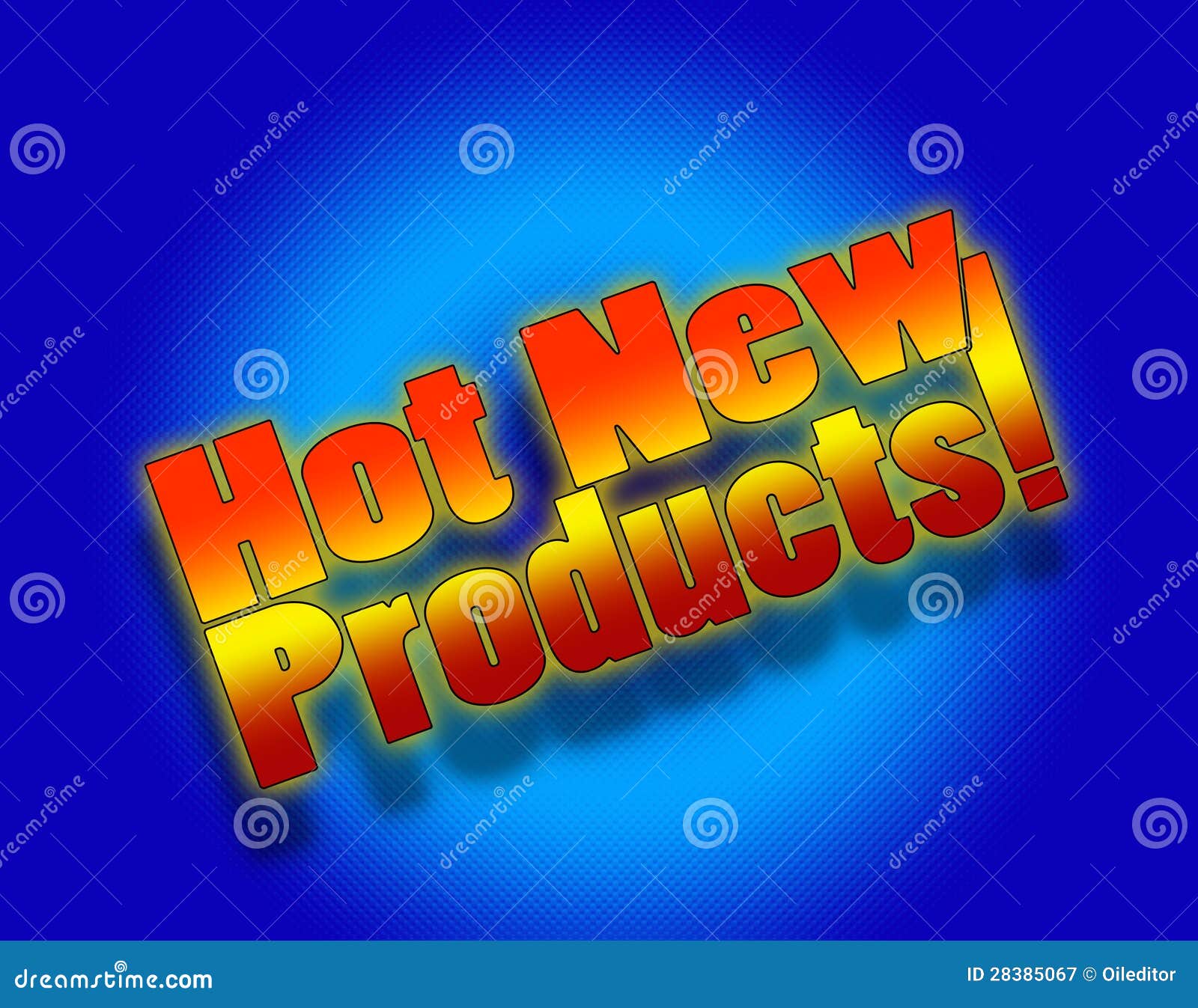 Hete nieuwe producten stock illustratie. Illustration of heet - 28385067