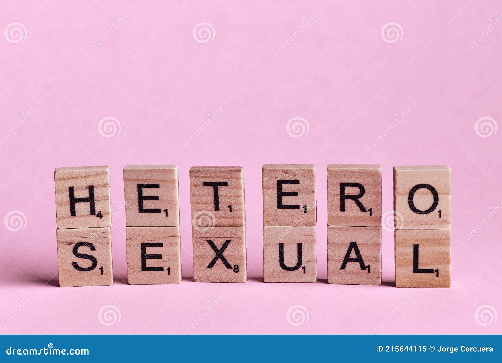Hetero Sexual Words Represented By Wooden Letter Tiles Isolated On