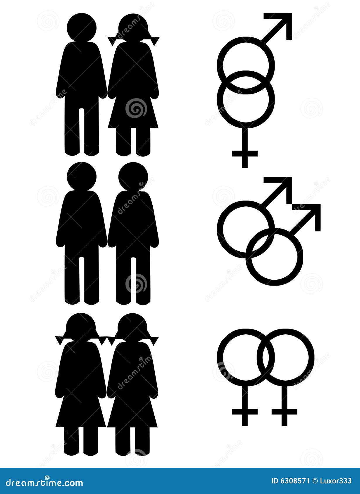 Heterosexual and Homosexual Symbols Stock Illustration - Illustration ...