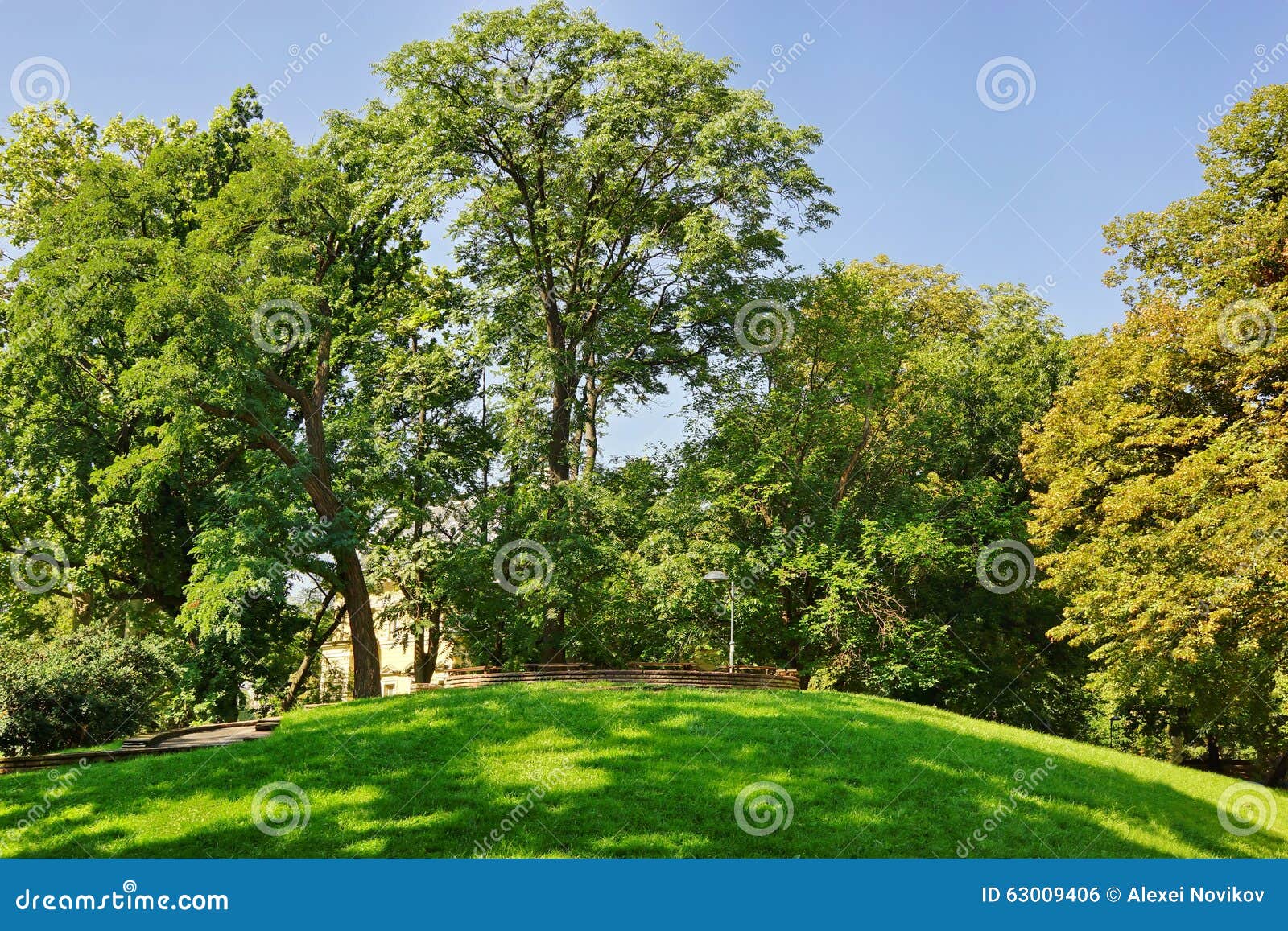 Heuvel En Gazon in Het Openbare Park Van De De Zomer Lege Stad Stock ...
