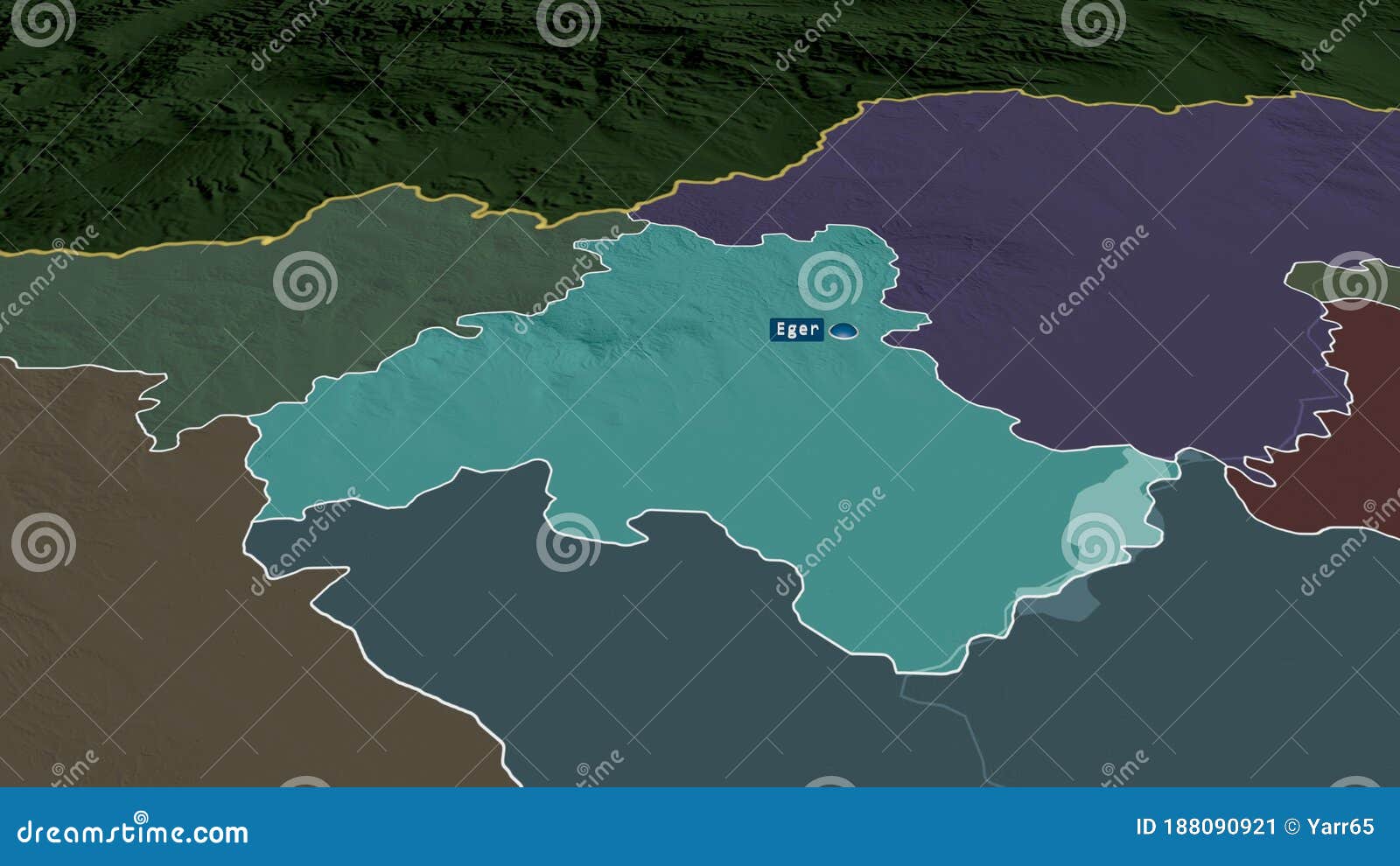 Heves, Hungary - Highlighted with Capital. Administrative Stock ...