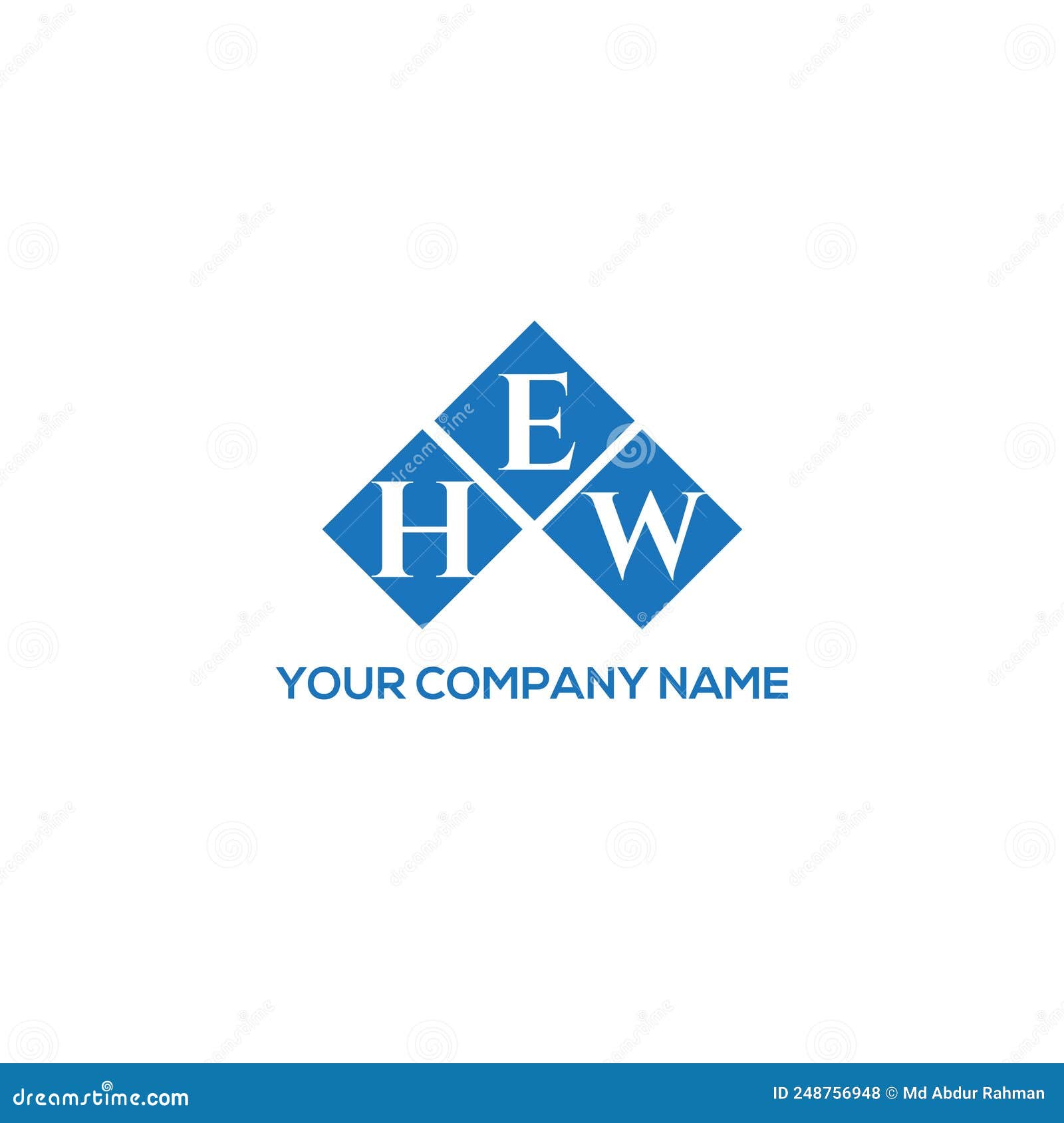 HEW Letter Logo Design on BLACK Background. HEW Creative Initials ...
