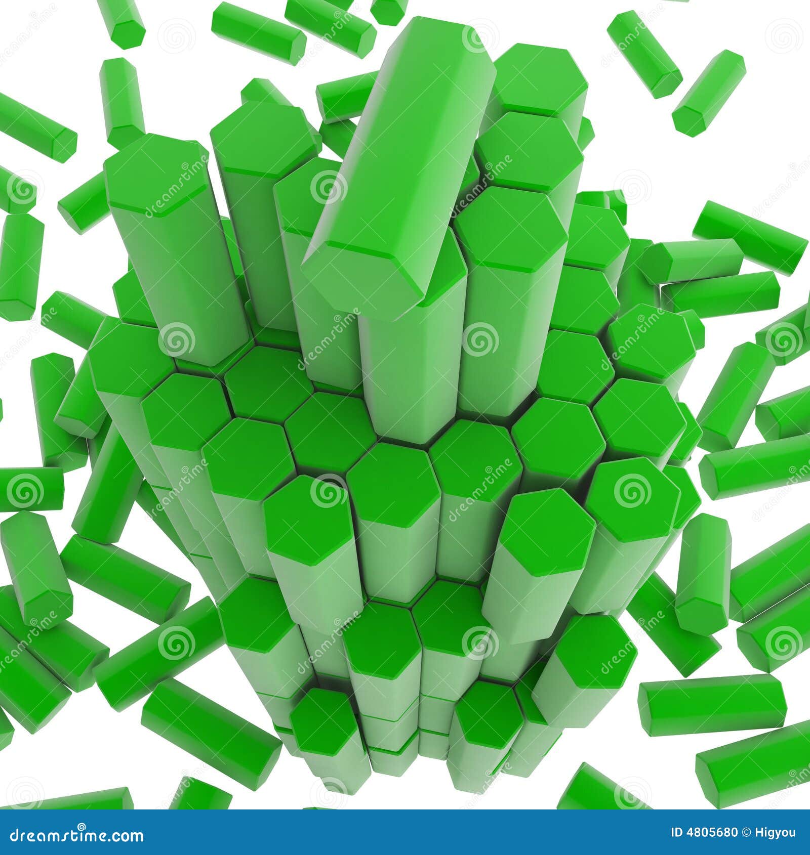 Hex Block Tower stock illustration. Illustration of hexagon - 4805680