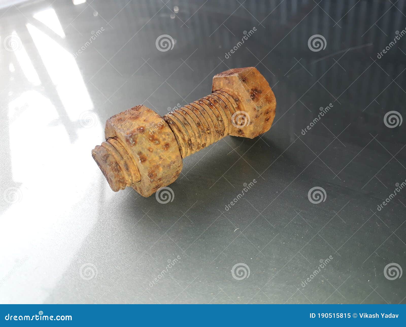 Hex Bolt and Nut Heavy Rusted Stock Image - Image of boltrusted ...