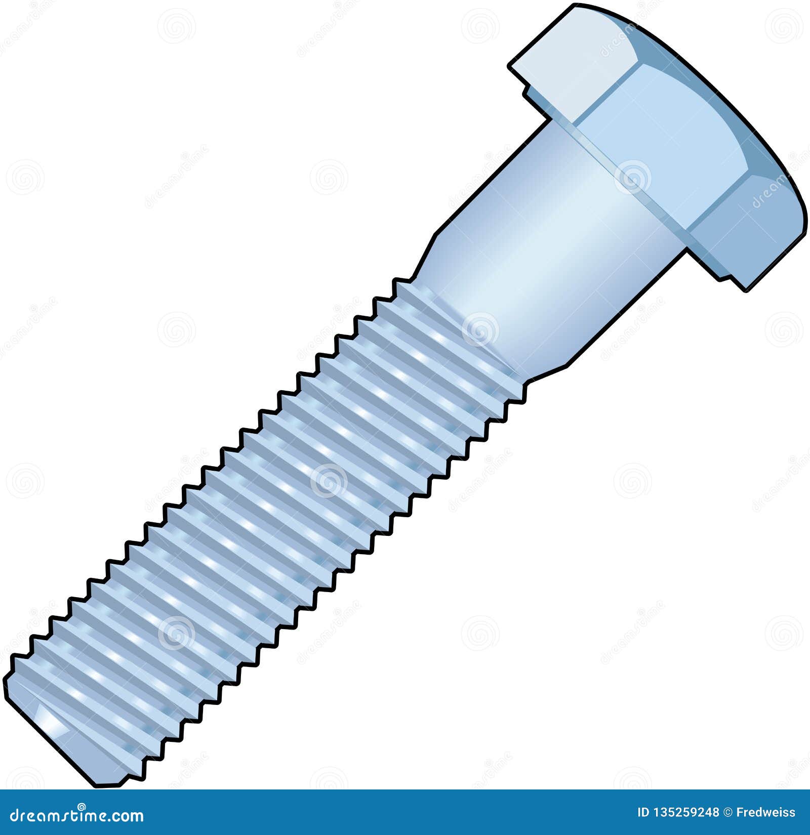 Hex Bolt Vector Illustration Stock Vector - Illustration of machine ...