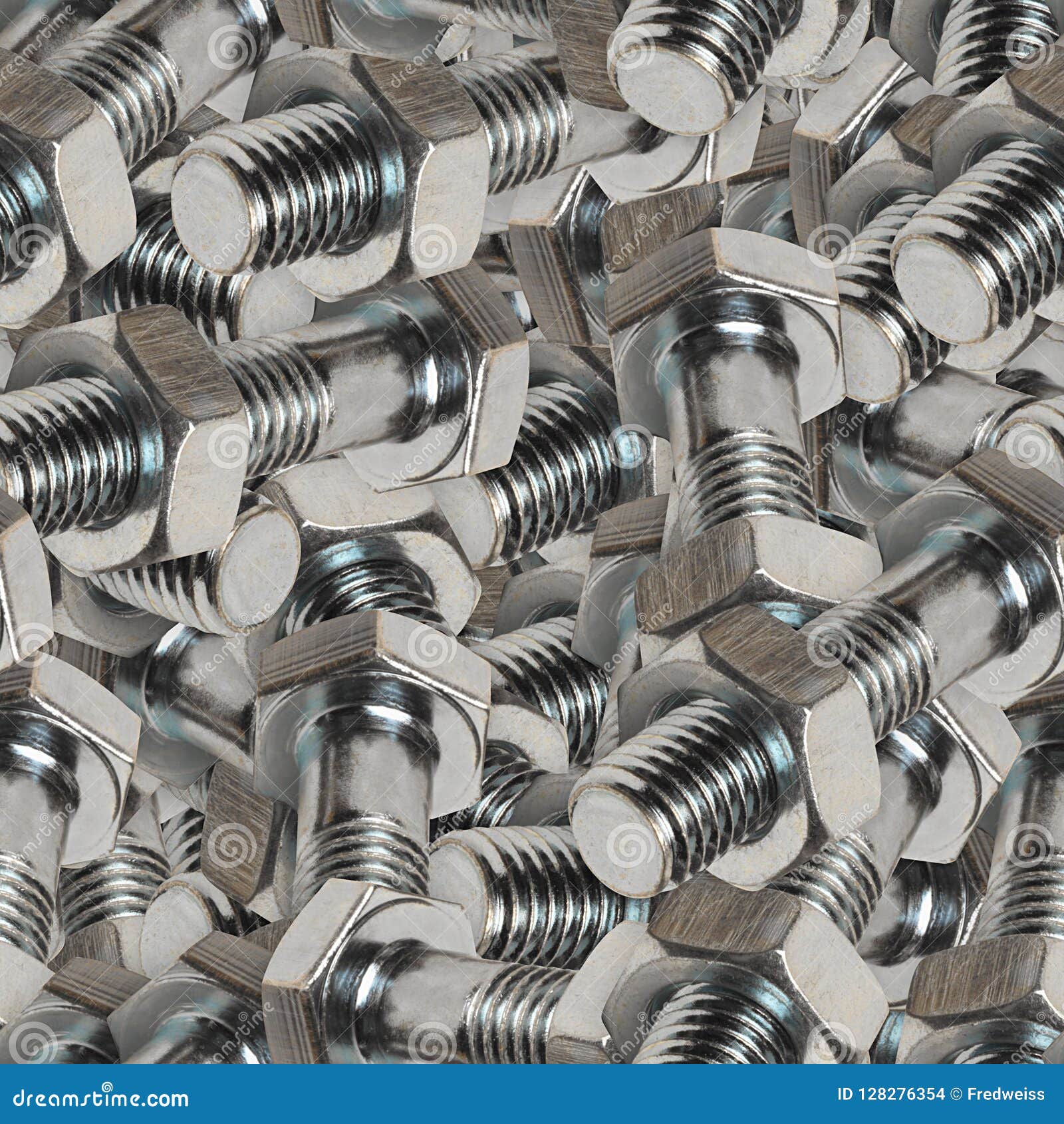 Hex Bolts and Nuts Seamless Texture Tile Stock Photo - Image of metal ...