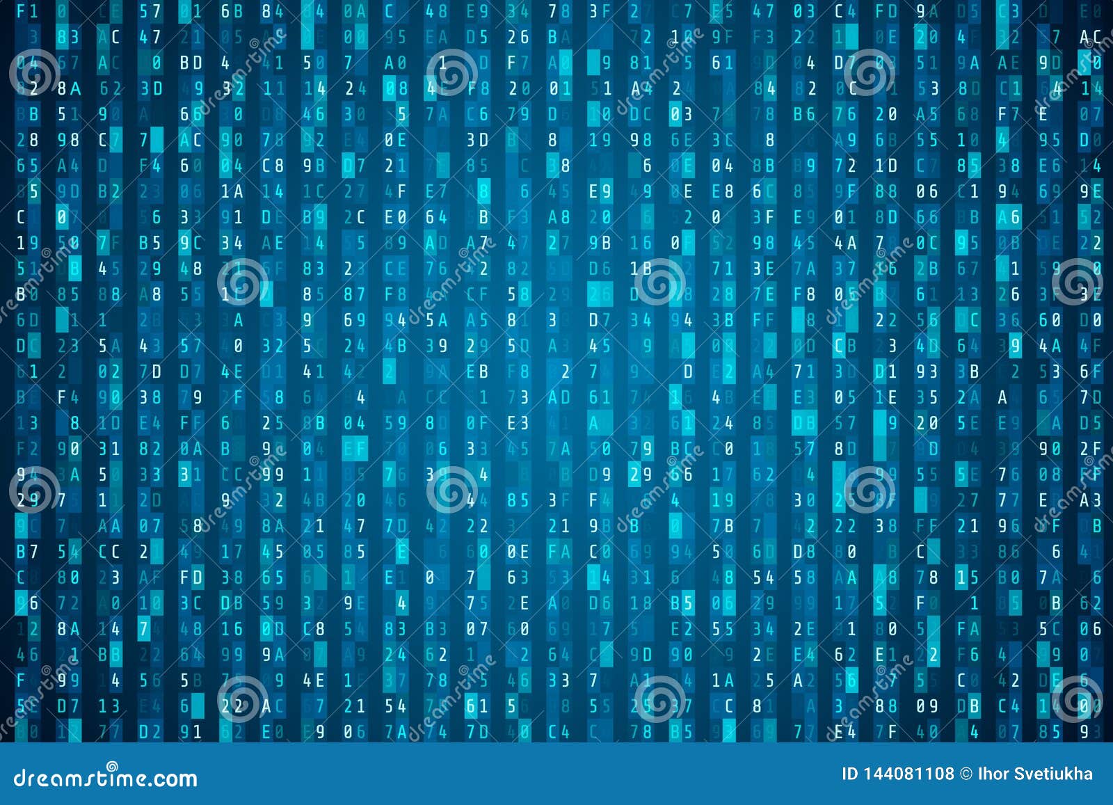 Hex Code Stream Random Hexadecimal Code Cyber Security Concept Abstract Digital Data Element 1987