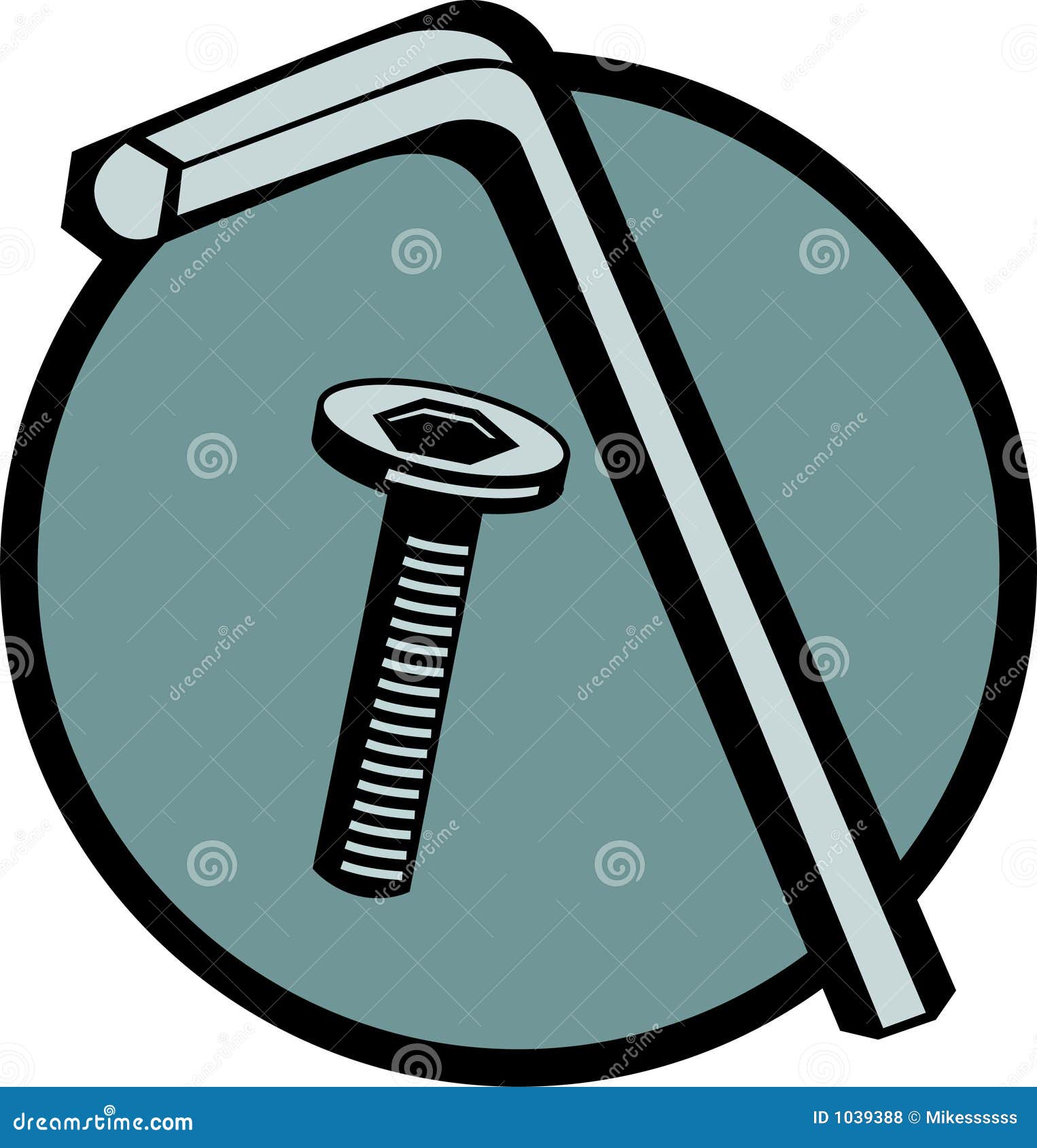 Hex Threaded Bolt Or Screw. Vector File Available | CartoonDealer.com ...