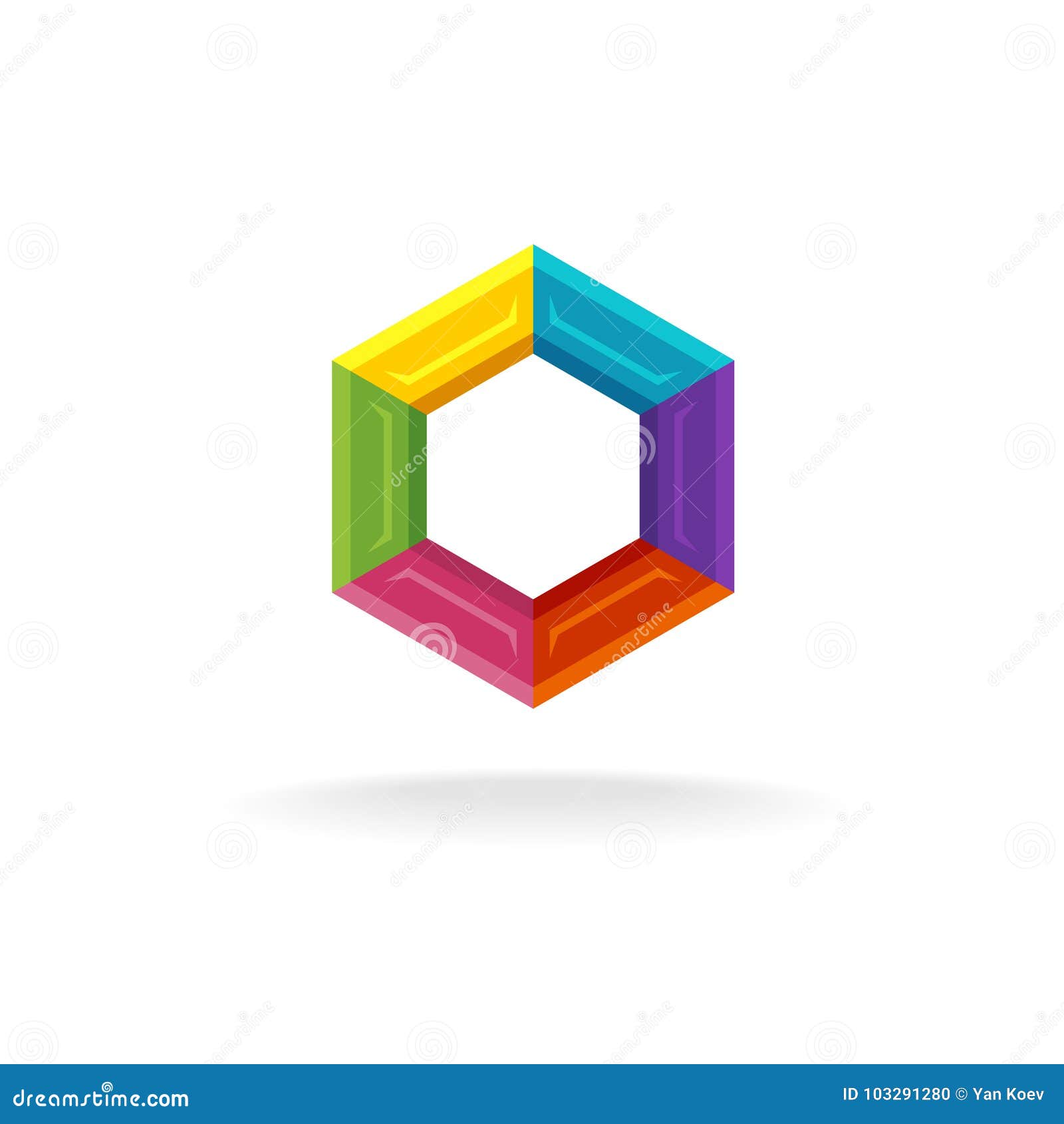 Hex geometric tech logo stock vector. Illustration of line - 103291280