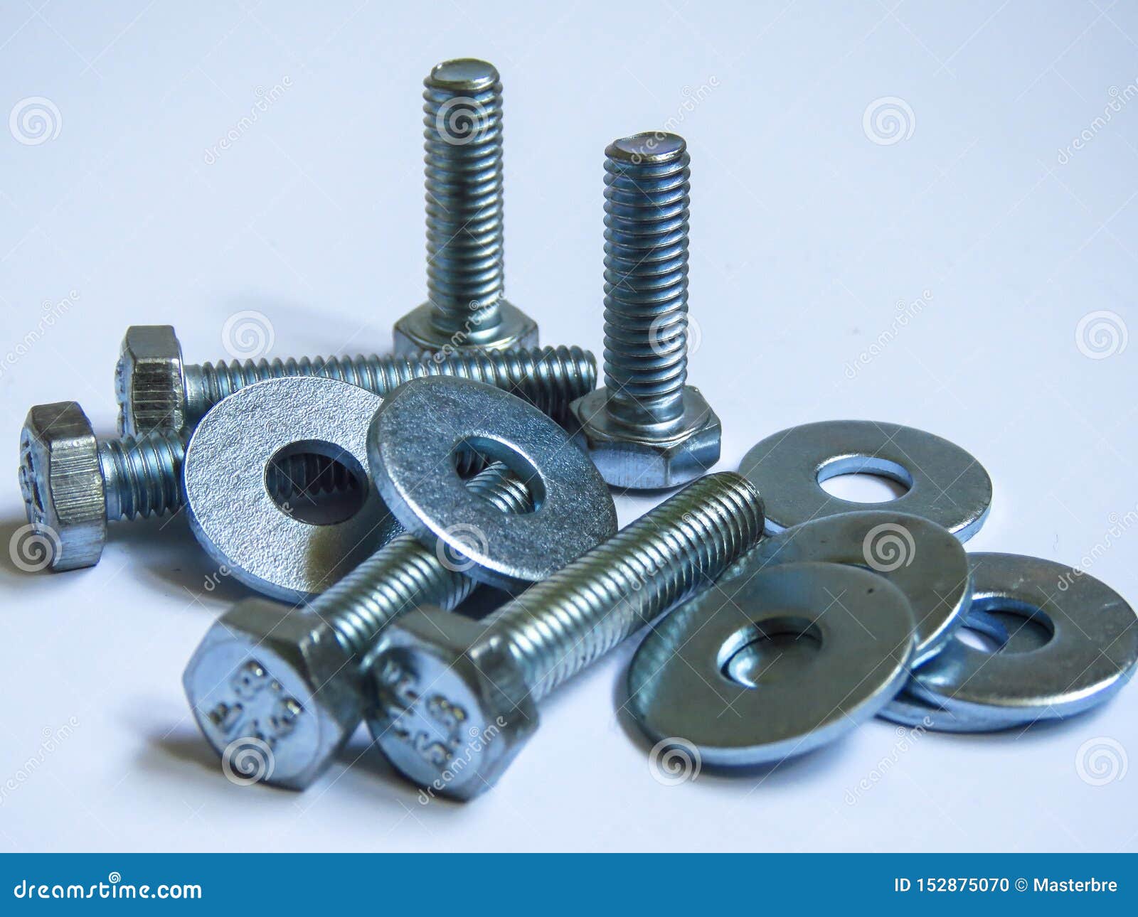 Hex Head Machine Screws with Washers Stock Photo - Image of work ...
