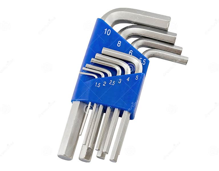 Hex key set stock image. Image of white, mechanic, adjusting - 75829143
