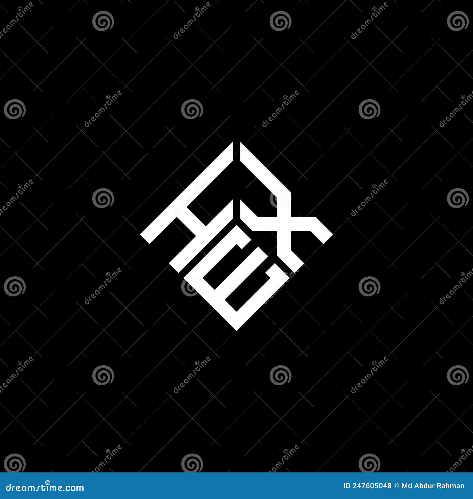 HEX Letter Logo Design on Black Background. HEX Creative Initials ...