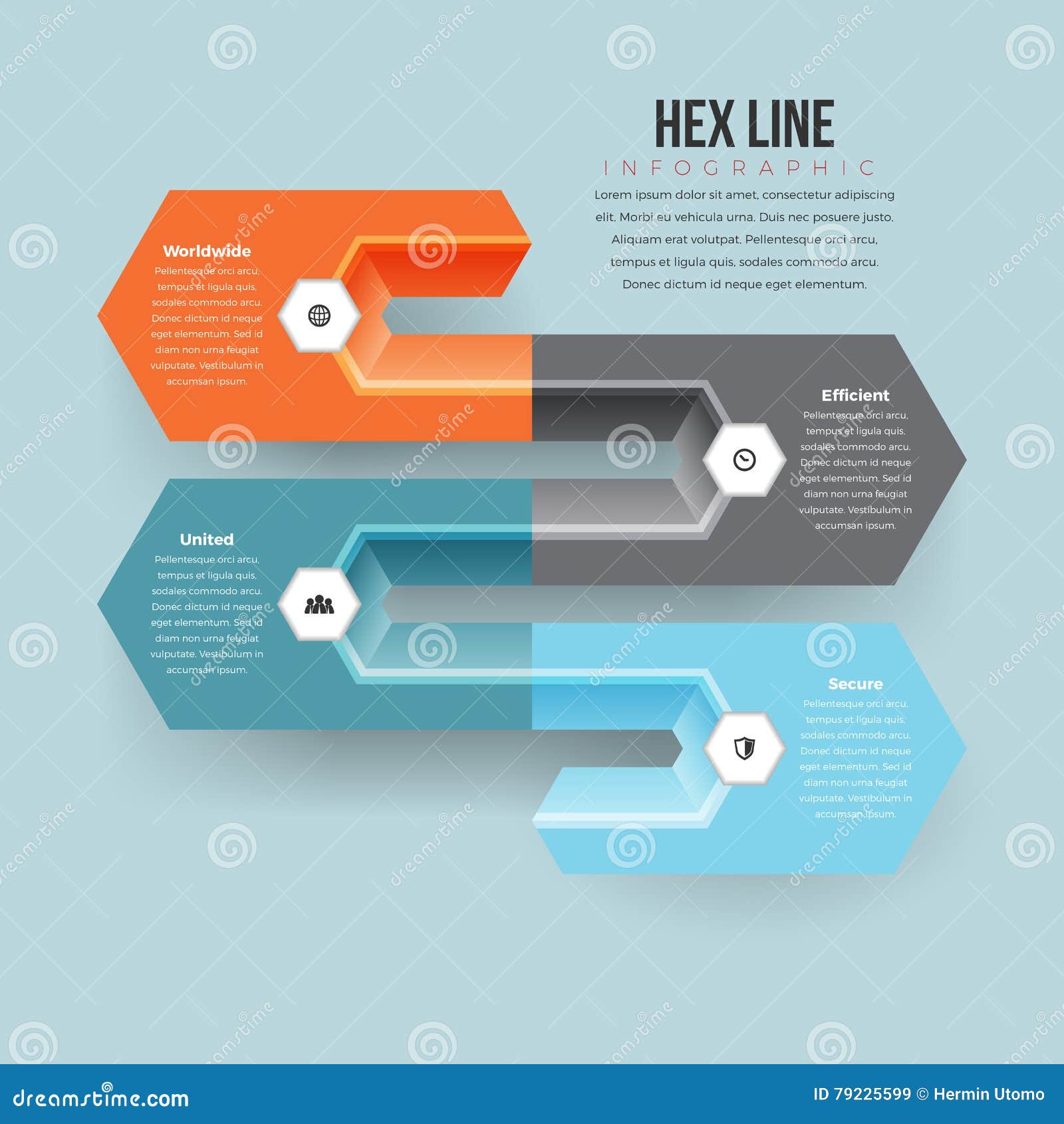 Hex Line Infographic stock vector. Illustration of infochart - 79225599