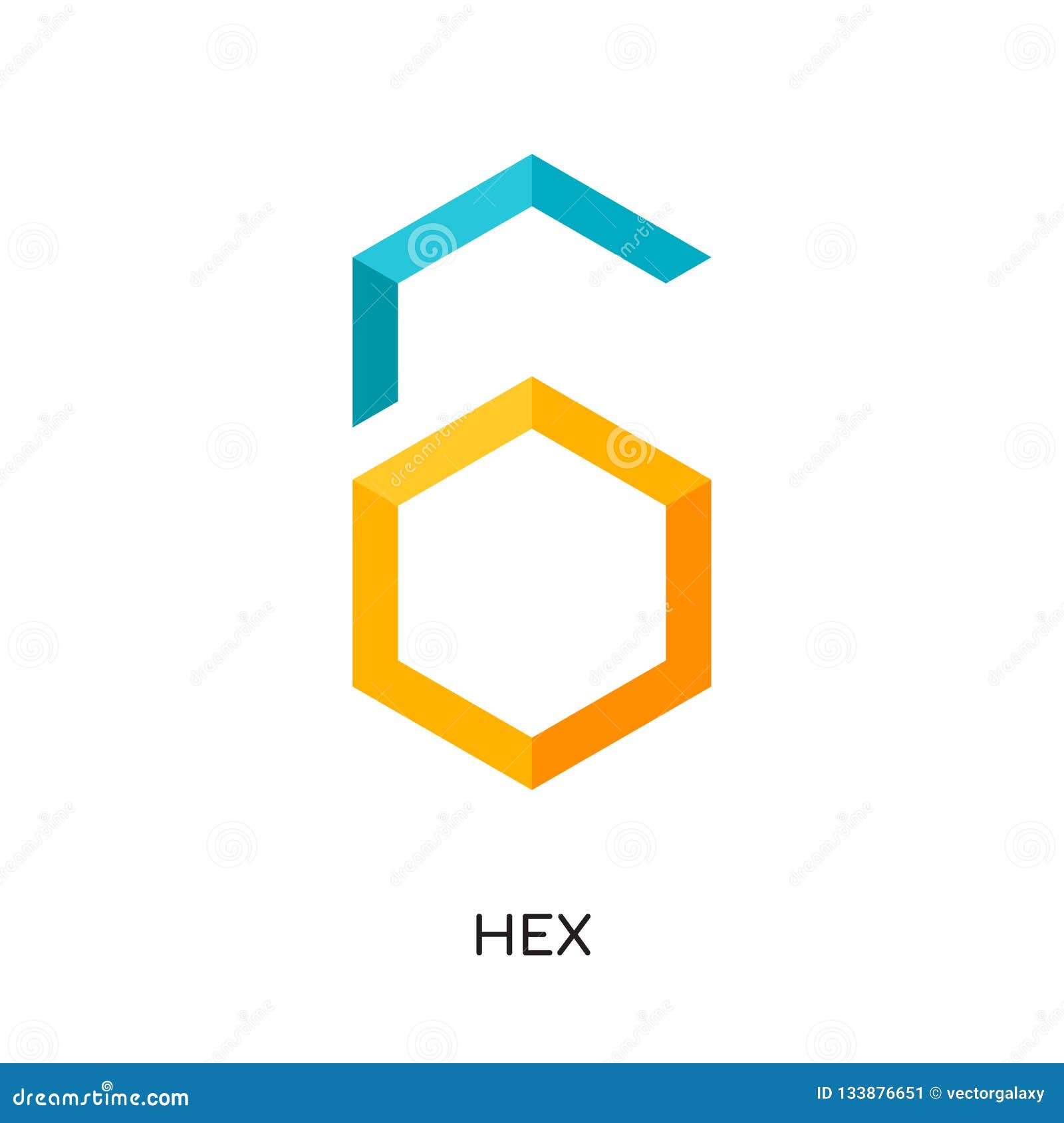 Hex Logo Isolated on White Background for Your Web, Mobile and a Stock ...