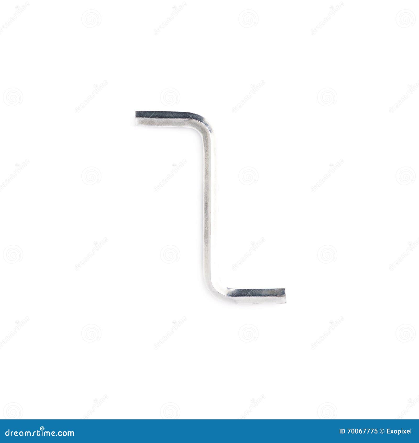 Hex Metal Allen Key Over White Isolated Background Stock Image - Image ...