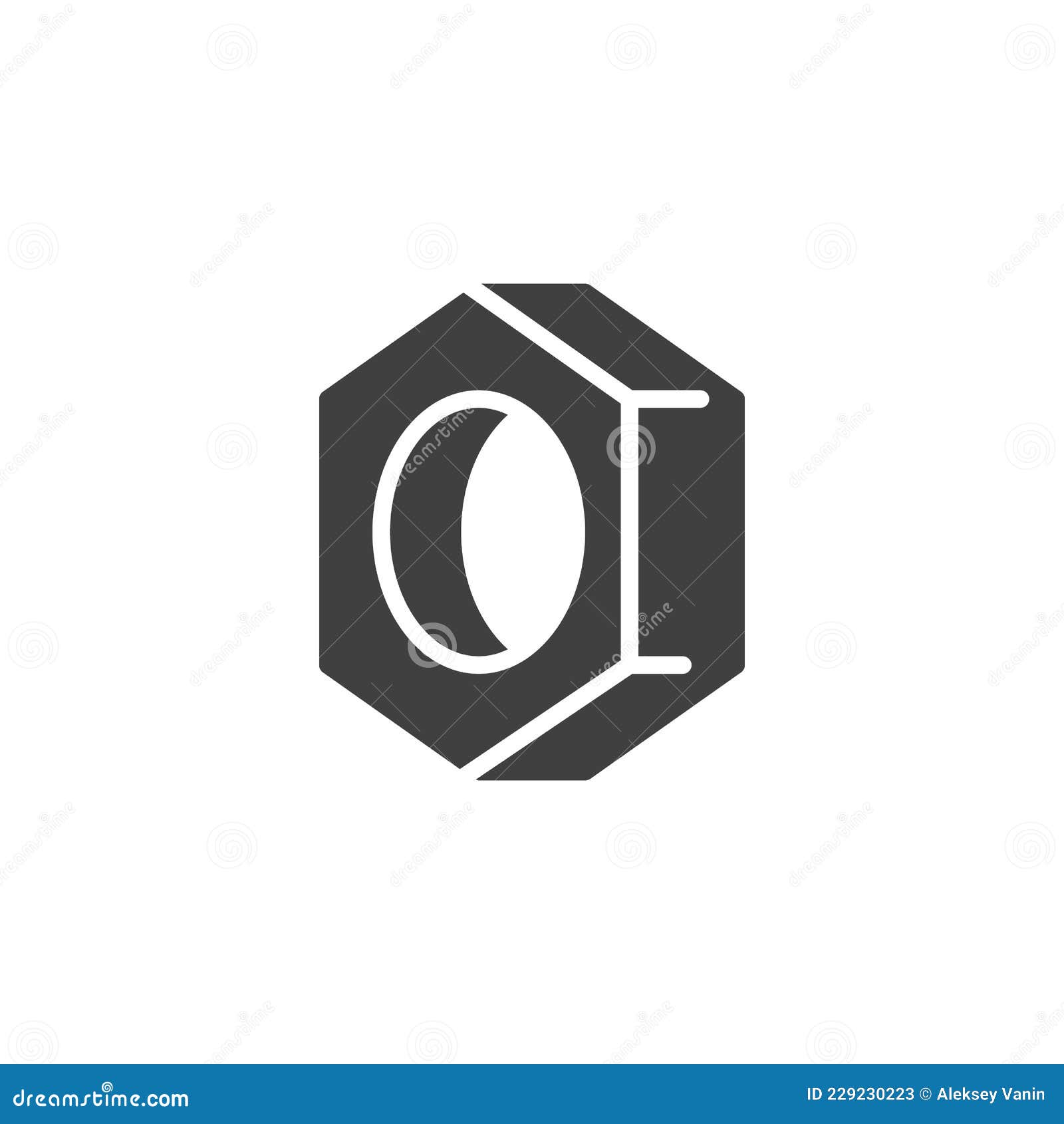 Hex nut vector icon stock vector. Illustration of pictogram - 229230223