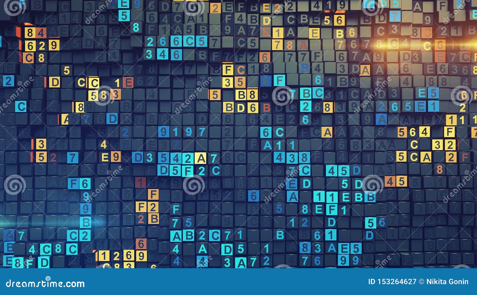 HEX Programming Code 3D Rendering Illustration Stock Illustration ...