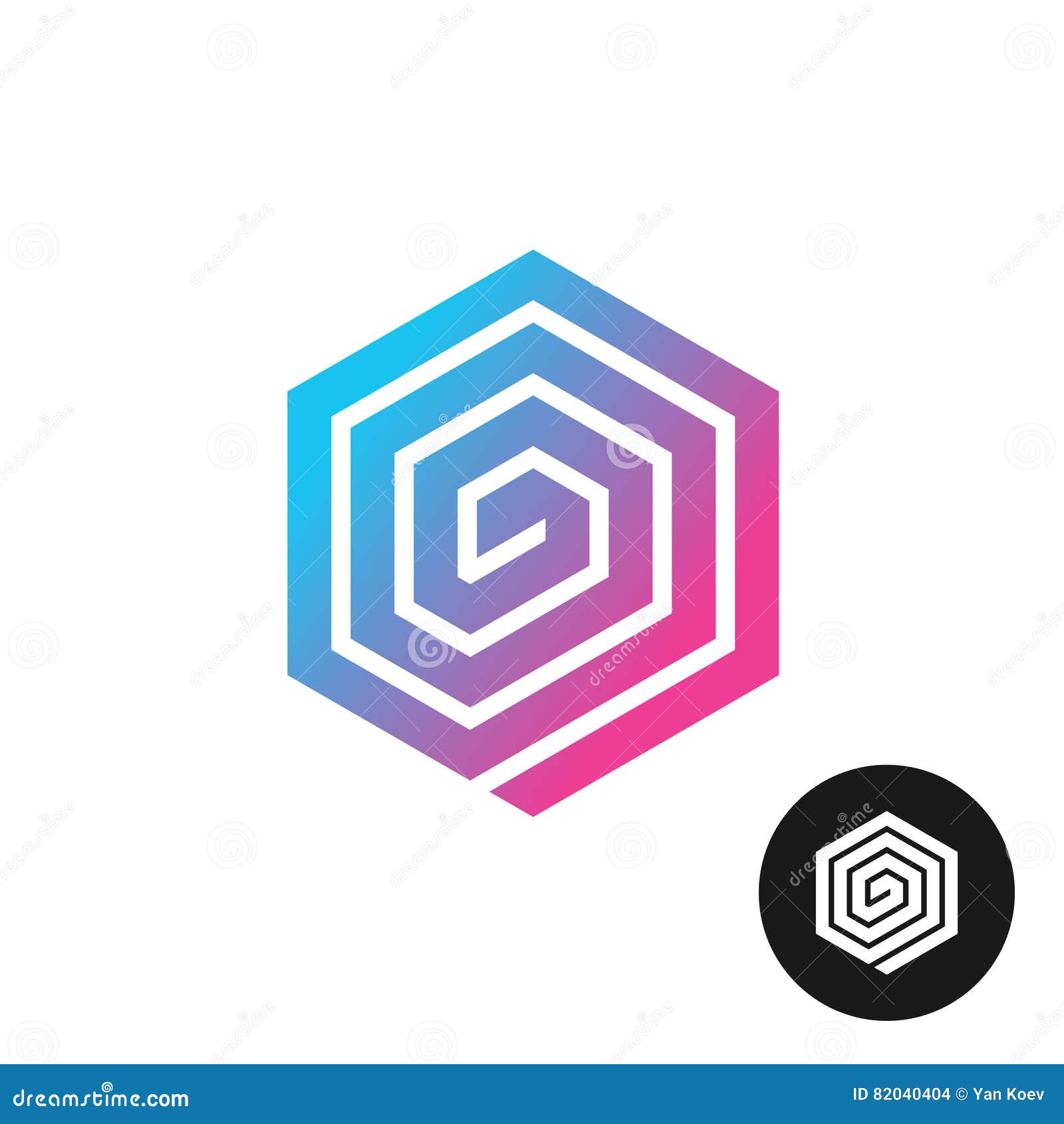 Hex spiral colorful logo stock vector. Illustration of gradient - 82040404