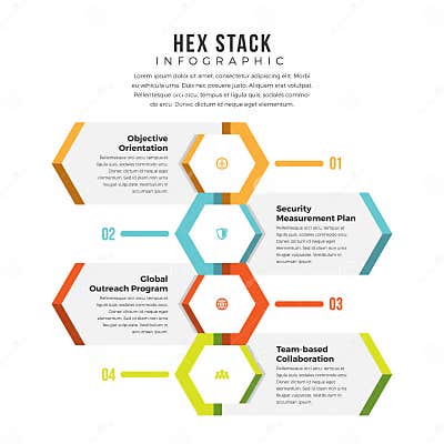 Hex Stack Infographic stock vector. Illustration of flowchart - 77980791