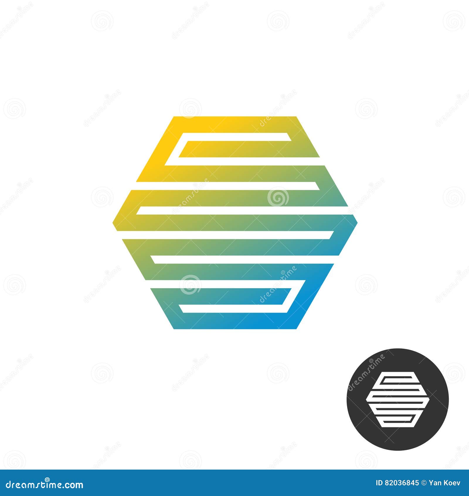 Hex Tech Construction Logo Cartoon Vector | CartoonDealer.com #82036845