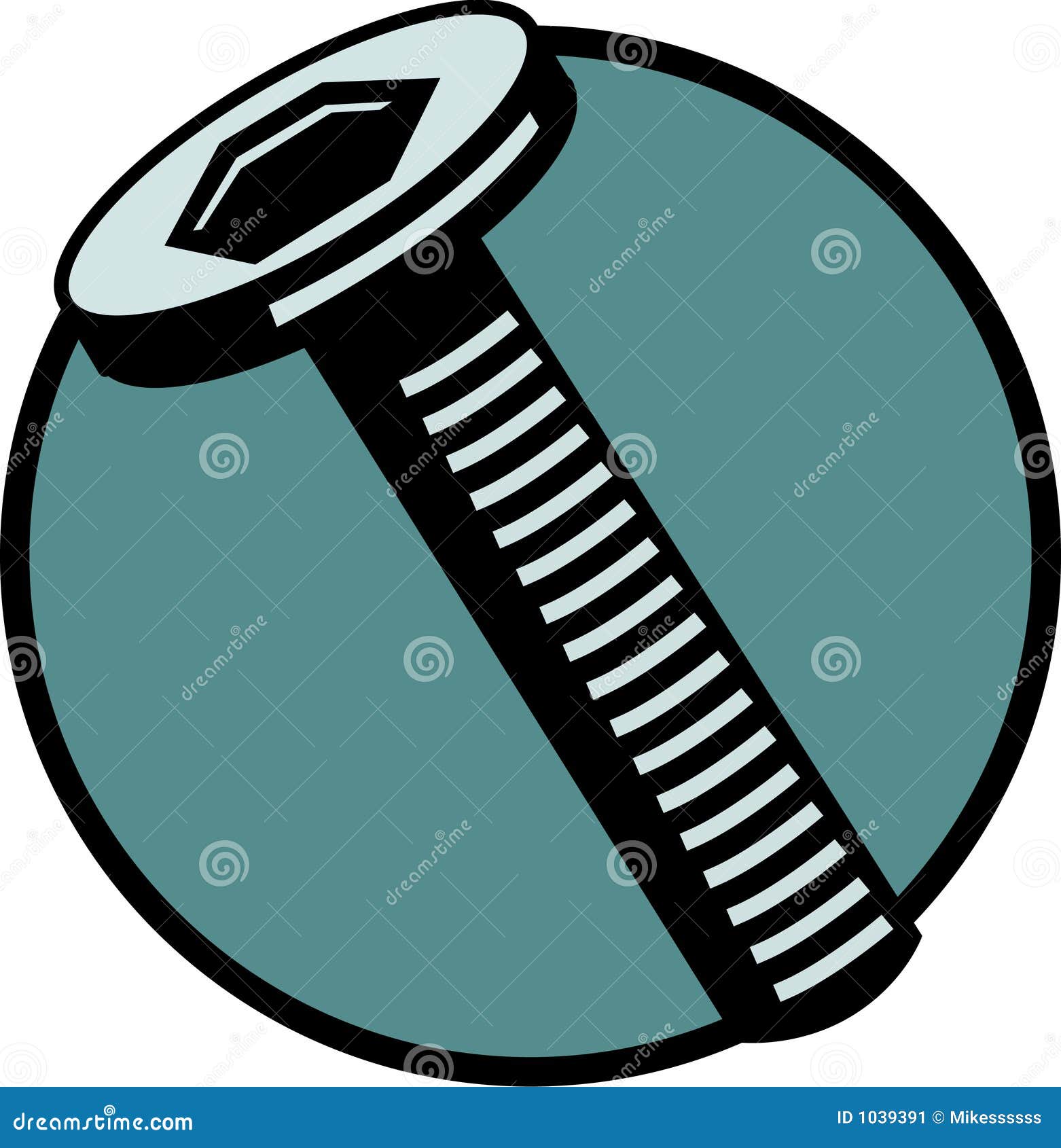 Hex Threaded Bolt or Screw. Vector File Available Stock Vector ...