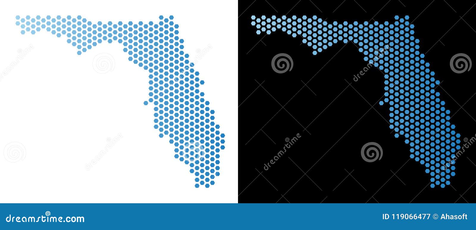 Florida Map Hex-Tile Mosaic Stock Vector - Illustration of hexagon ...