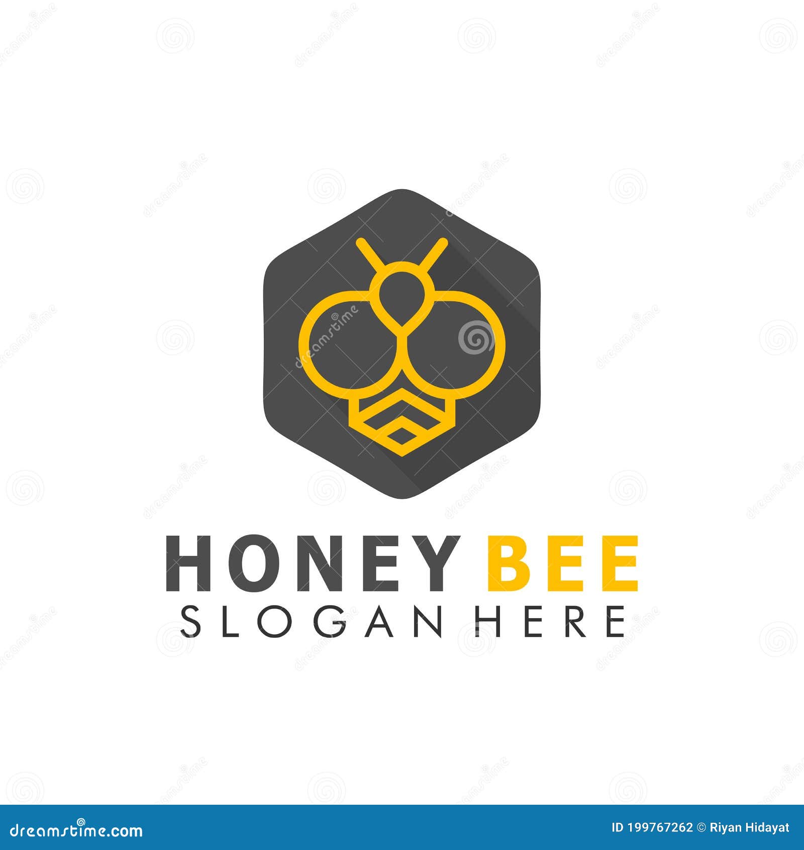 Hexa Bee Honey Creative Modern Logo Design Vector Illustration Stock ...
