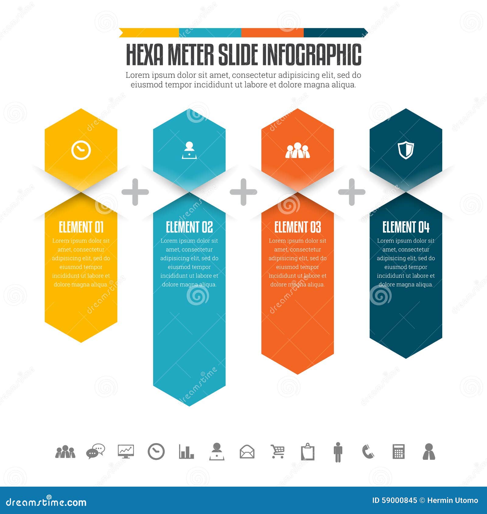 Hexa Meter Slide Infographic Stock Vector - Illustration of info, slice ...