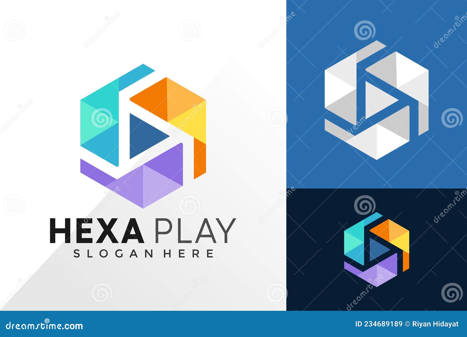 Hexa Play Logo Design Vector Template Stock Vector - Illustration of ...