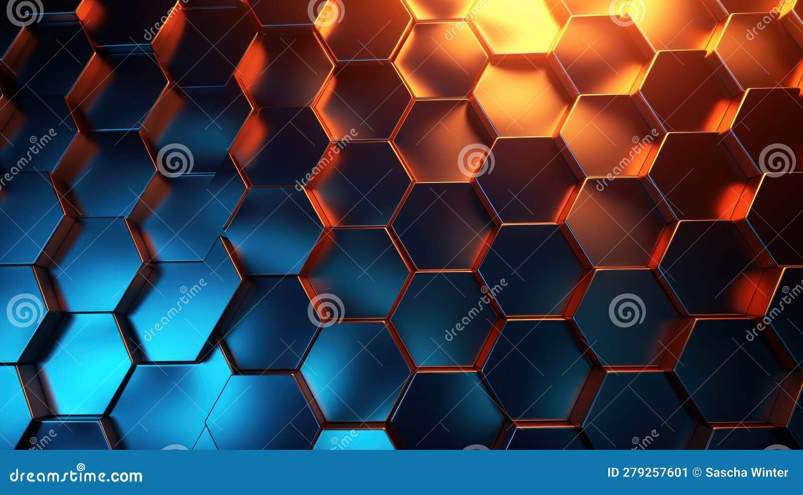 HexaBlend: Captivating Hexagonal Biogenic Background in Blue-to-Orange ...