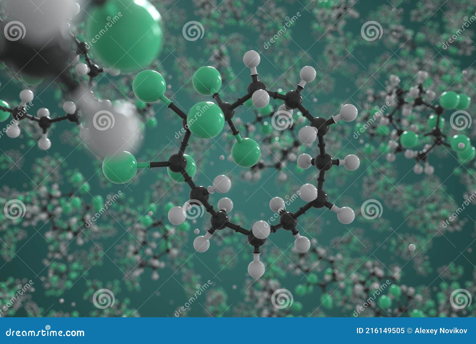 Hexabromocyclododecane Molecule, Ball-and-stick Molecular Model ...