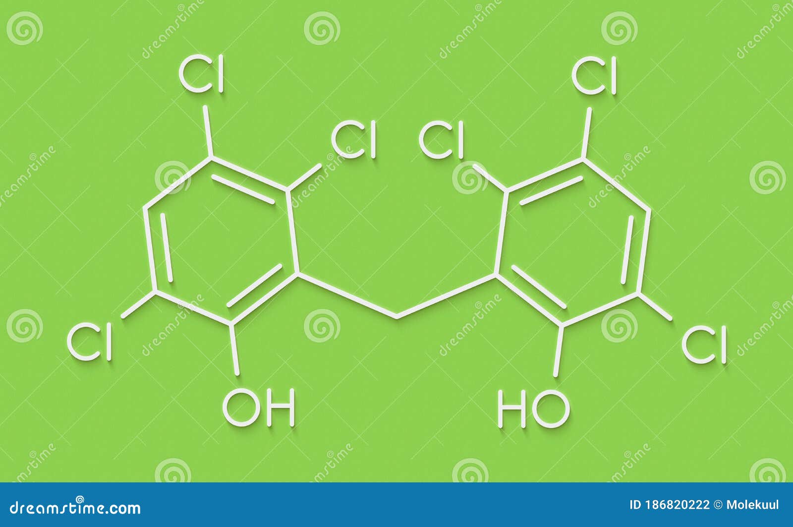 Hexachlorophene Disinfectant Molecule. Skeletal Formula. Stock ...