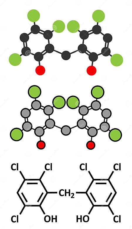 Hexachlorophene Disinfectant Molecule Stock Vector - Illustration of ...