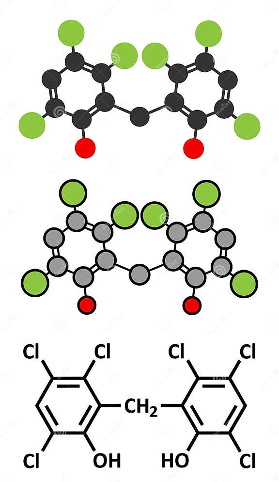 Hexachlorophene Disinfectant Molecule Stock Vector - Illustration of ...