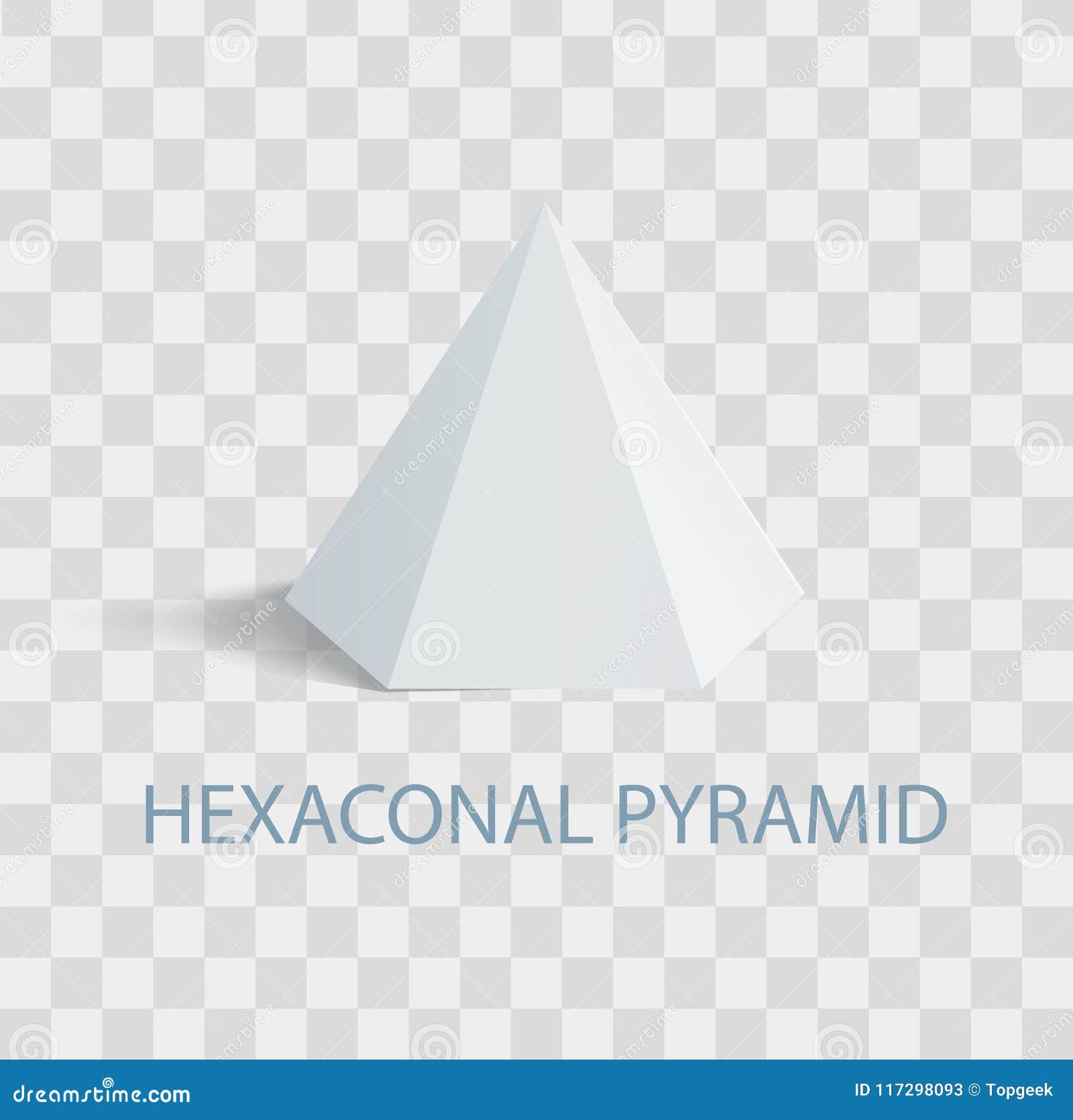 Hexaconal Pyramid Geometric Shape in White Color Stock Vector ...