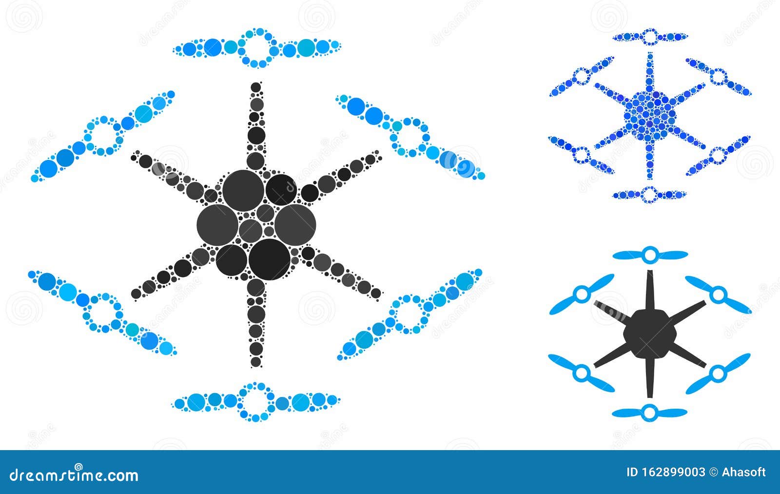 Hexacopter Mosaic Icon of Circles Stock Illustration - Illustration of ...