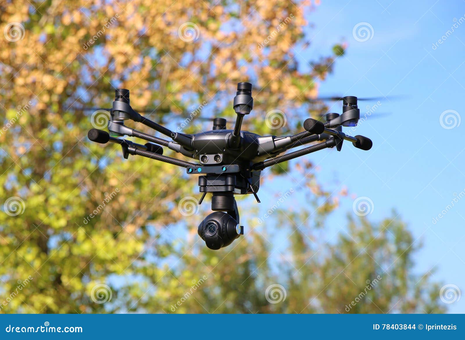 Hexacopter with Surveillance Camera Stock Photo - Image of helicopter ...