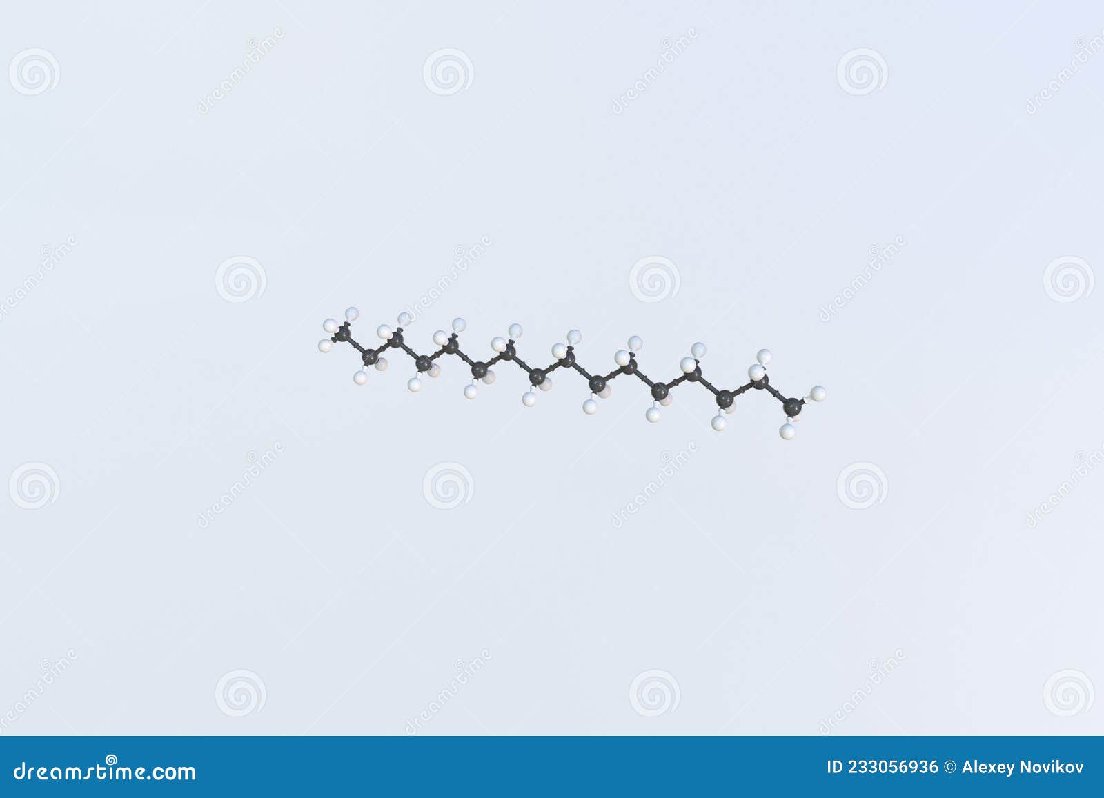 Hexadecane Molecule, Structural Chemical Formula, Ball-and-stick Model ...