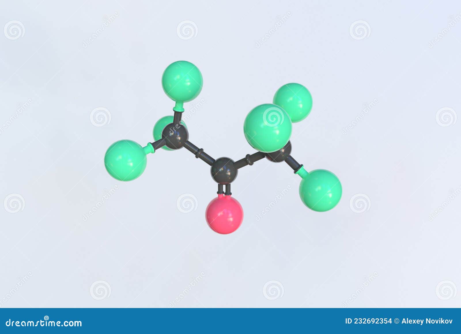 Hexafluoro-2-propanone Molecule, Ball-and-stick Molecular Model ...