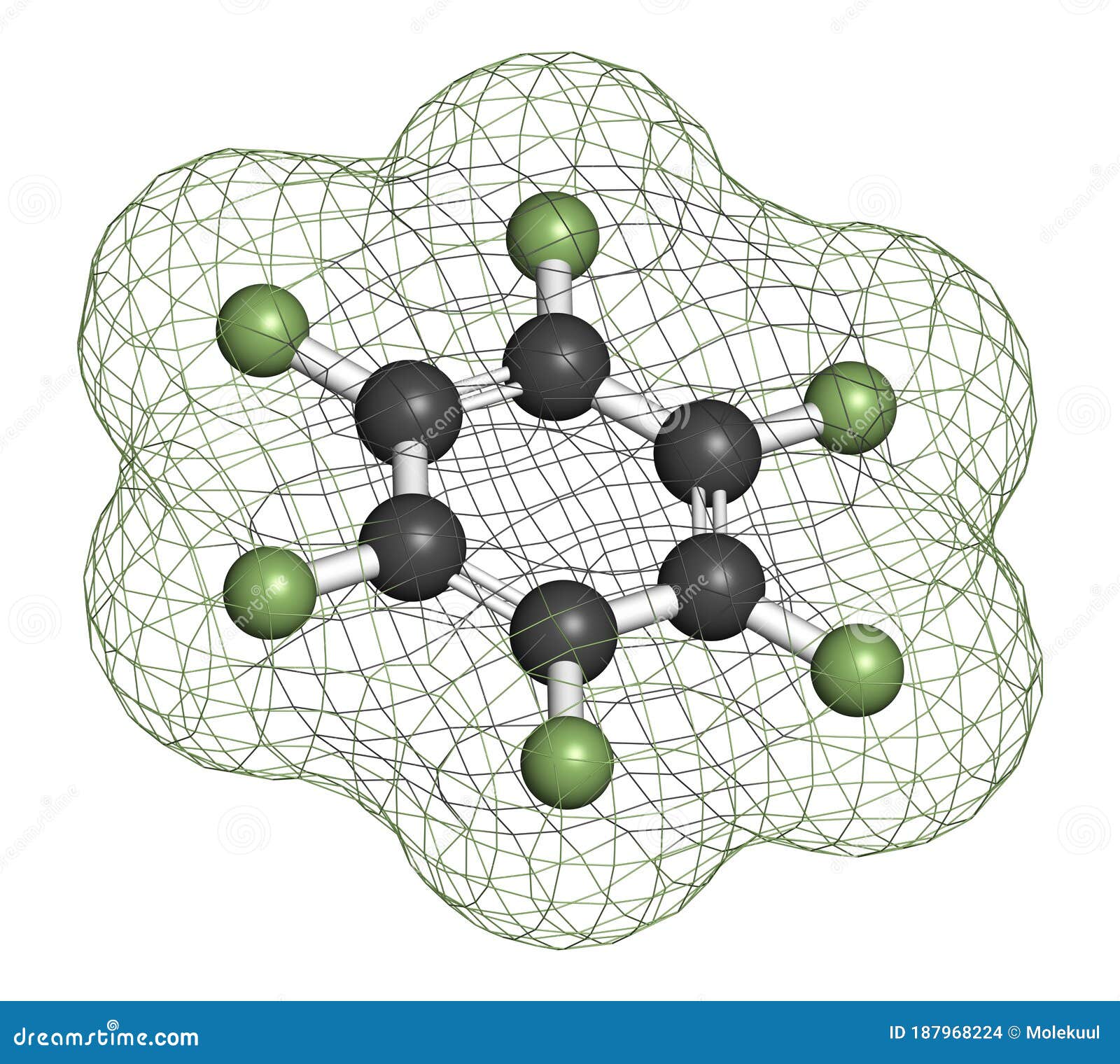 Hexafluorobenzene Molecule. Skeletal Chemical Formula. Vector ...