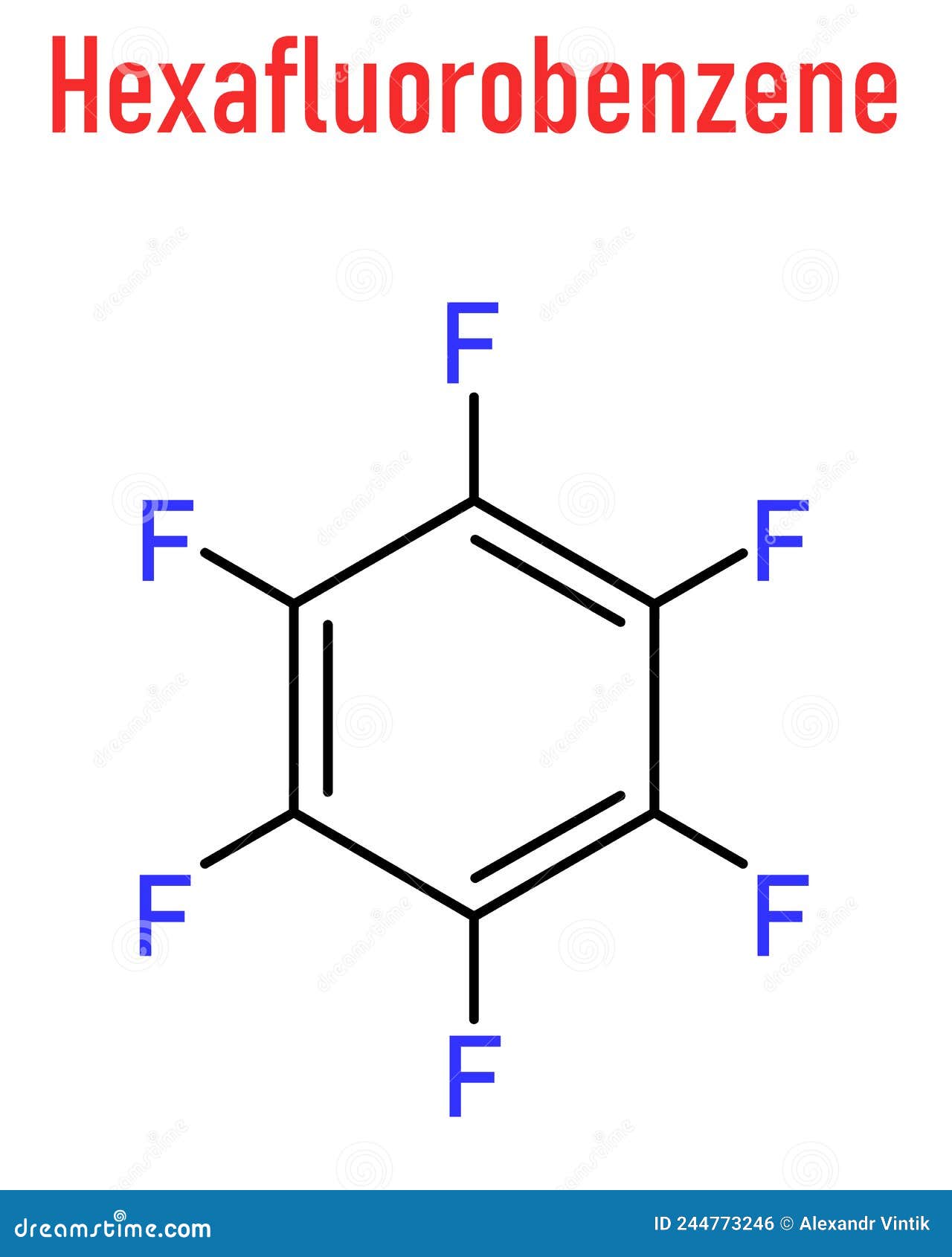 Hexafluorobenzene Molecule. Skeletal Chemical Formula Stock Vector ...