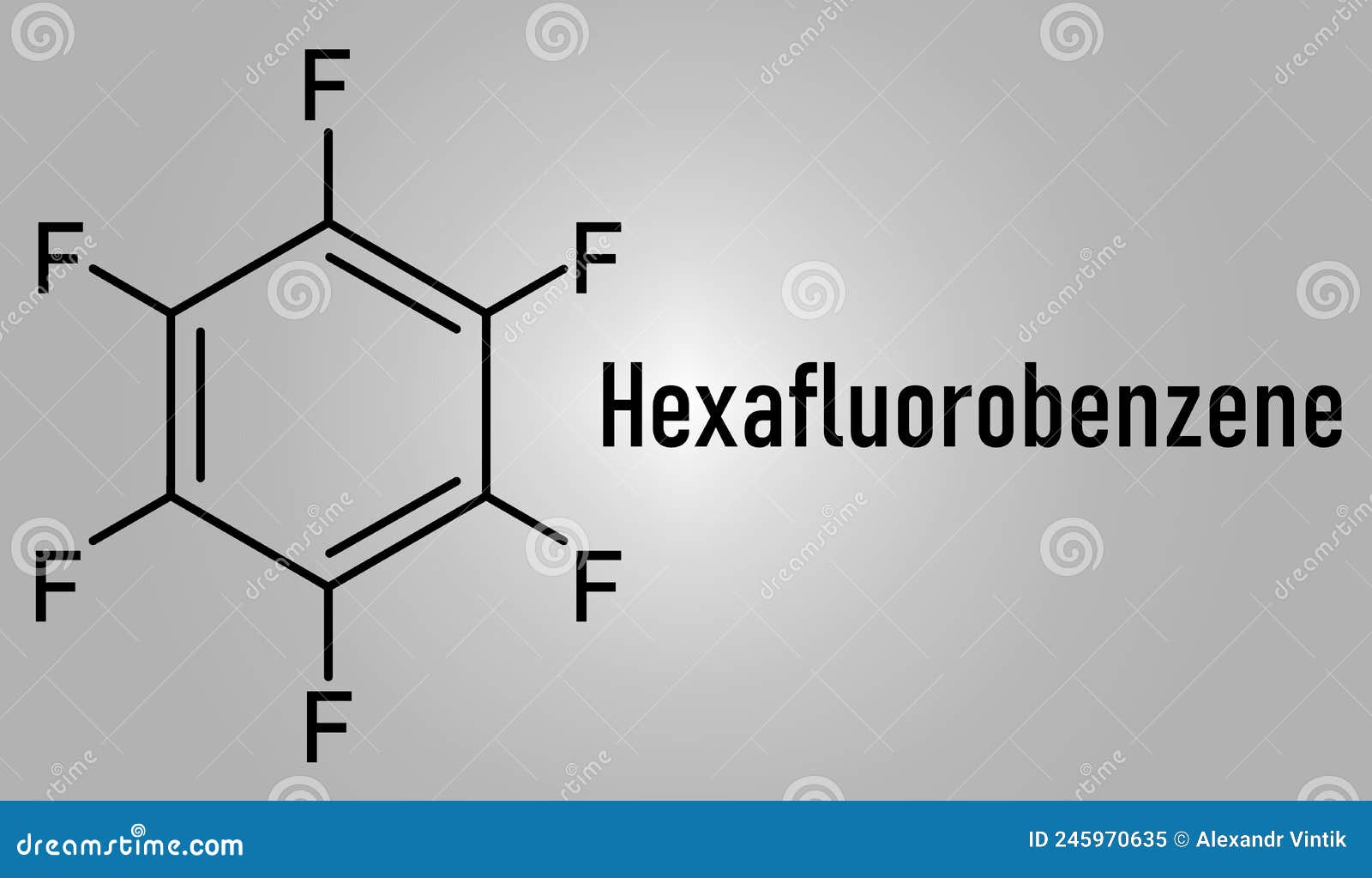 Hexafluorobenzene Molecule. Skeletal Chemical Formula Stock Vector ...