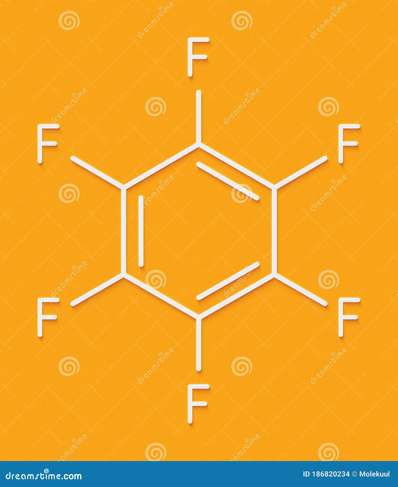 Hexafluorobenzene Molecule. Skeletal Chemical Formula. Vector ...